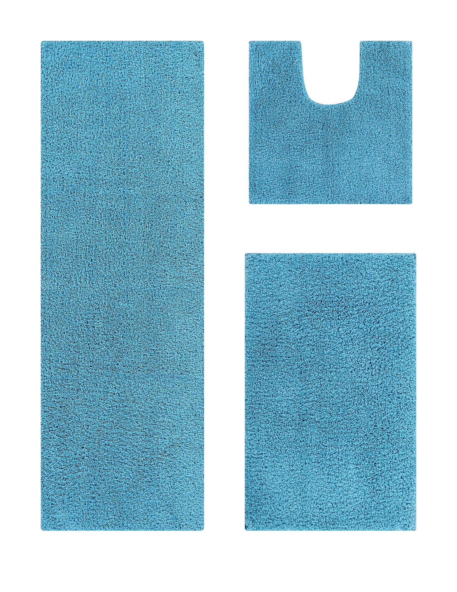 Better Trends 3 Piece Bathroom Rug Set 100% Polyester Bath Rug, Water ...