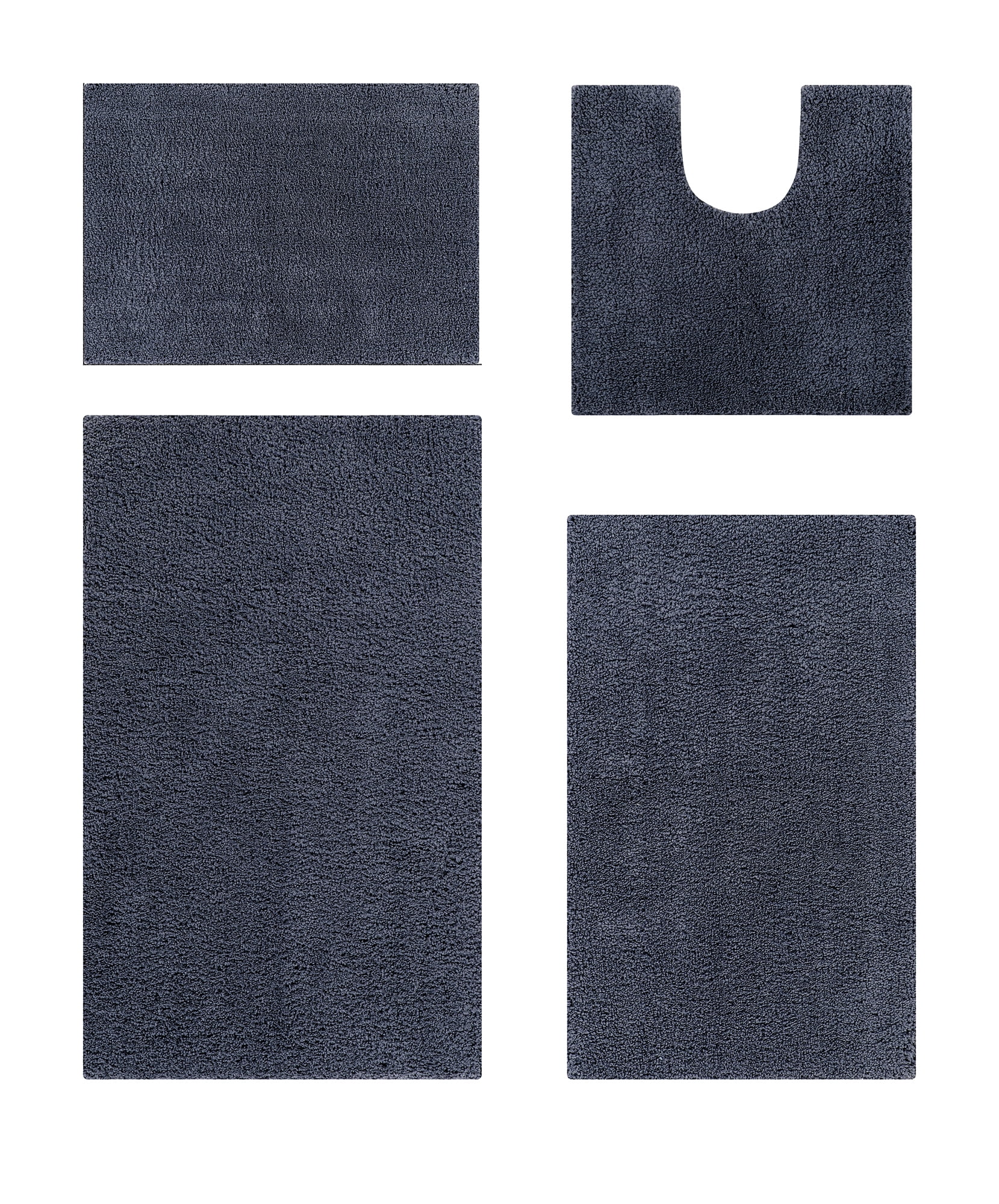 Better Trends 4 Piece Bathroom Rug Set 100% Polyester Bath Rug, Water ...