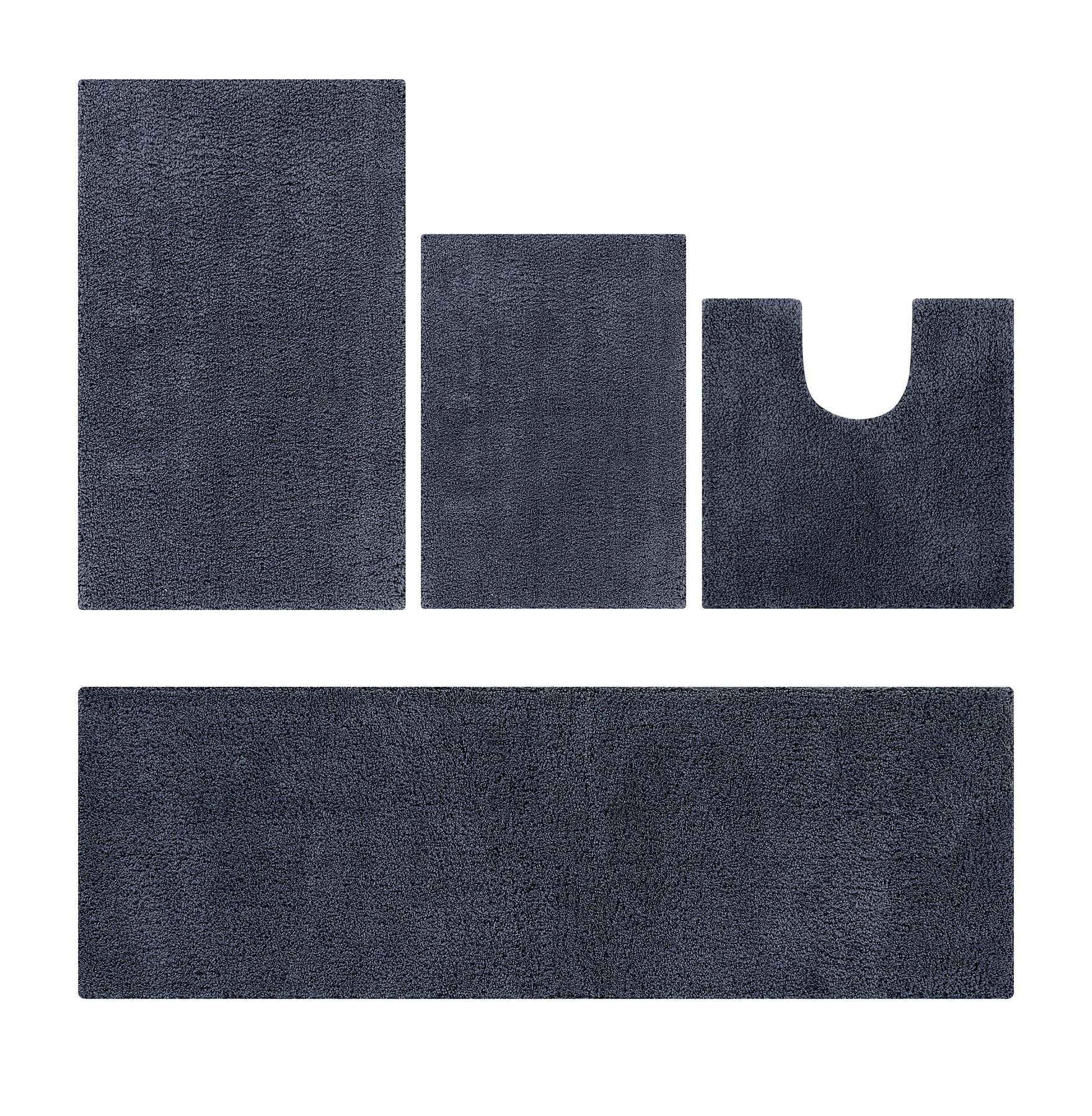 Better Trends 4 Piece Bathroom Rug Set 100% Polyester Bath Rug, Water ...