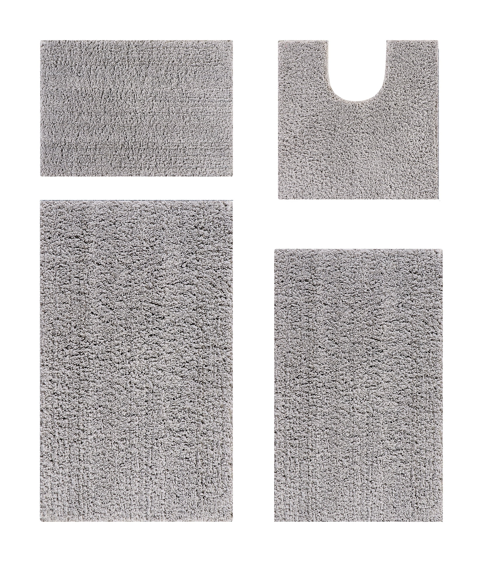 Better Trends 4 Piece Bathroom Rug Set 100% Polyester Bath Rug, Water ...