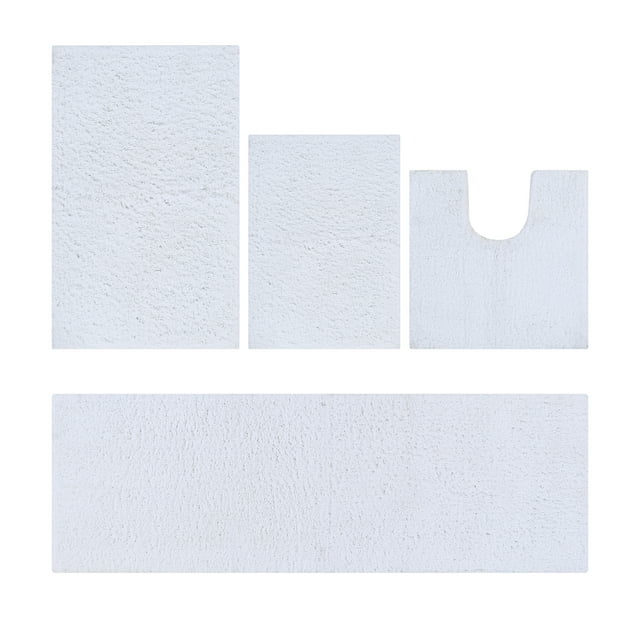 Better Trends 4 Piece Bathroom Rug Set 100% Polyester Bath Rug, Water ...