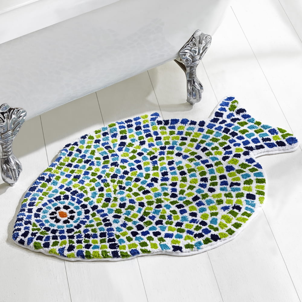 Better Trends Mosaic Fish Bath Rug 24" X 36" Multi - Walmart.com