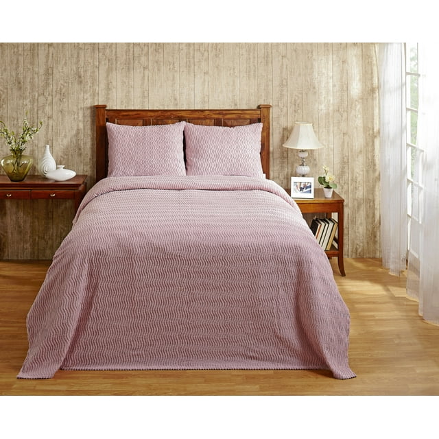 Better Trends Pink Natick Wave 100% Cotton Bedspread, Queen - Walmart.com