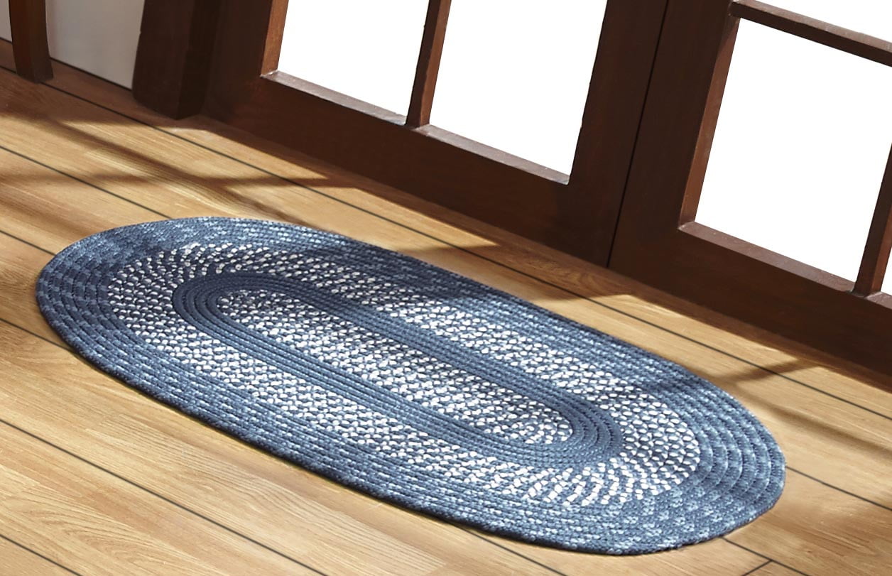 Better Trends Oval Braided Rug, 30" x 50", Reversible Indoor Entryway ...