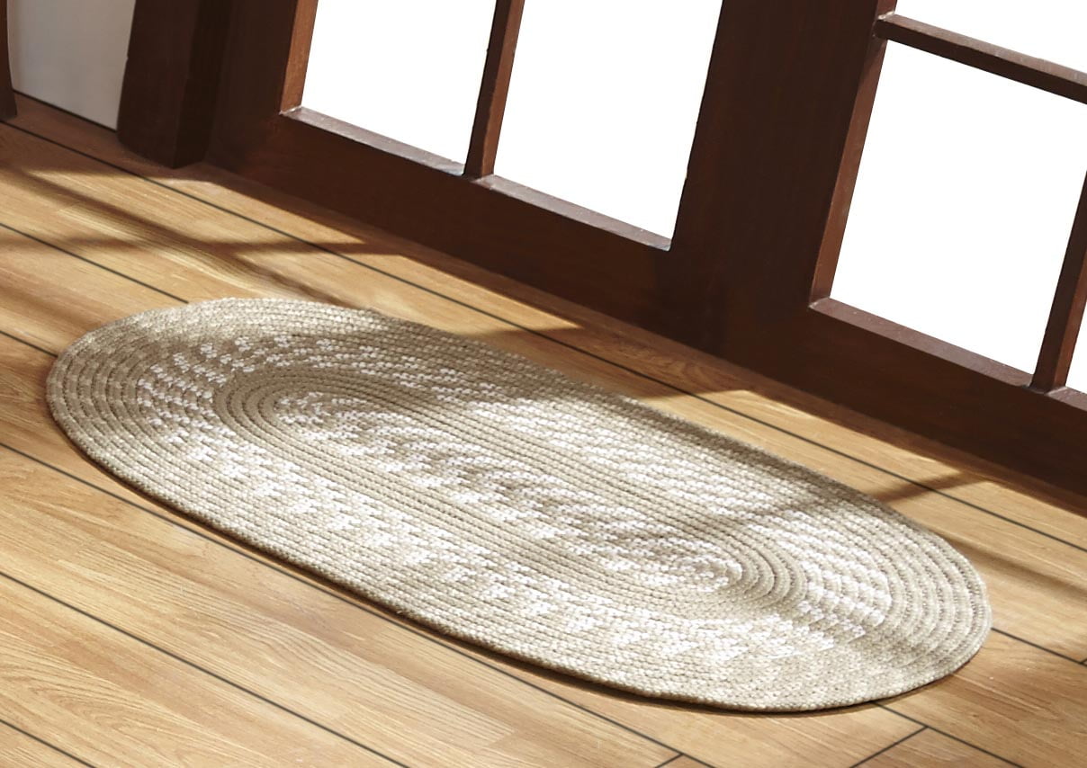 Better Trends Oval Braided Rug, 22" x 40", Reversible Indoor Entryway ...