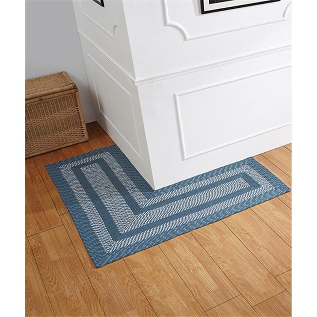 Better Trends Newport Collection L-Shape Braided Rug - Slate Blue ...