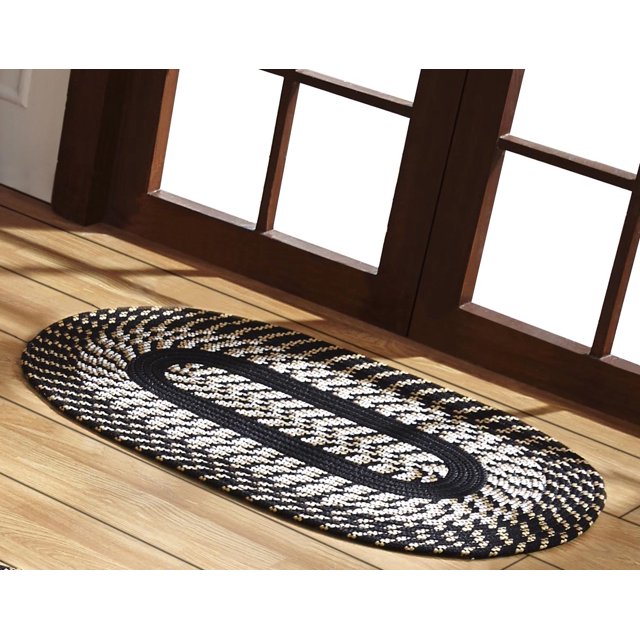Better Trends Newport Polypropylene 22" x 40" Braided Rug - Black ...