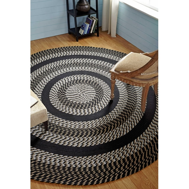 Better Trends Round Braided Rug, 72" Diameter, Reversible Indoor Area ...