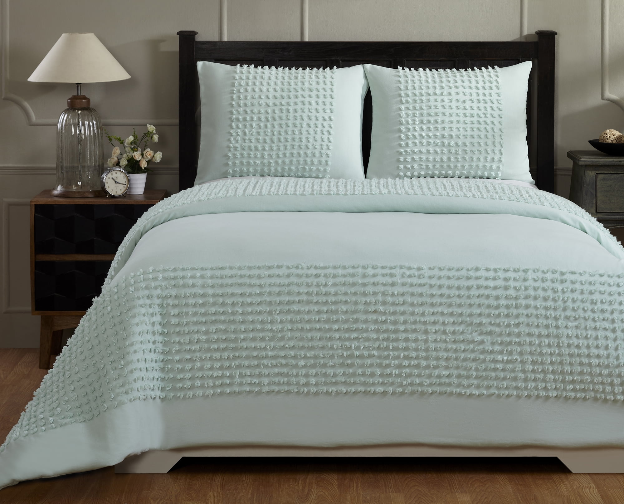 Better Trends Olivia Comforter Set 100% Cotton King Turquoise, for All ...