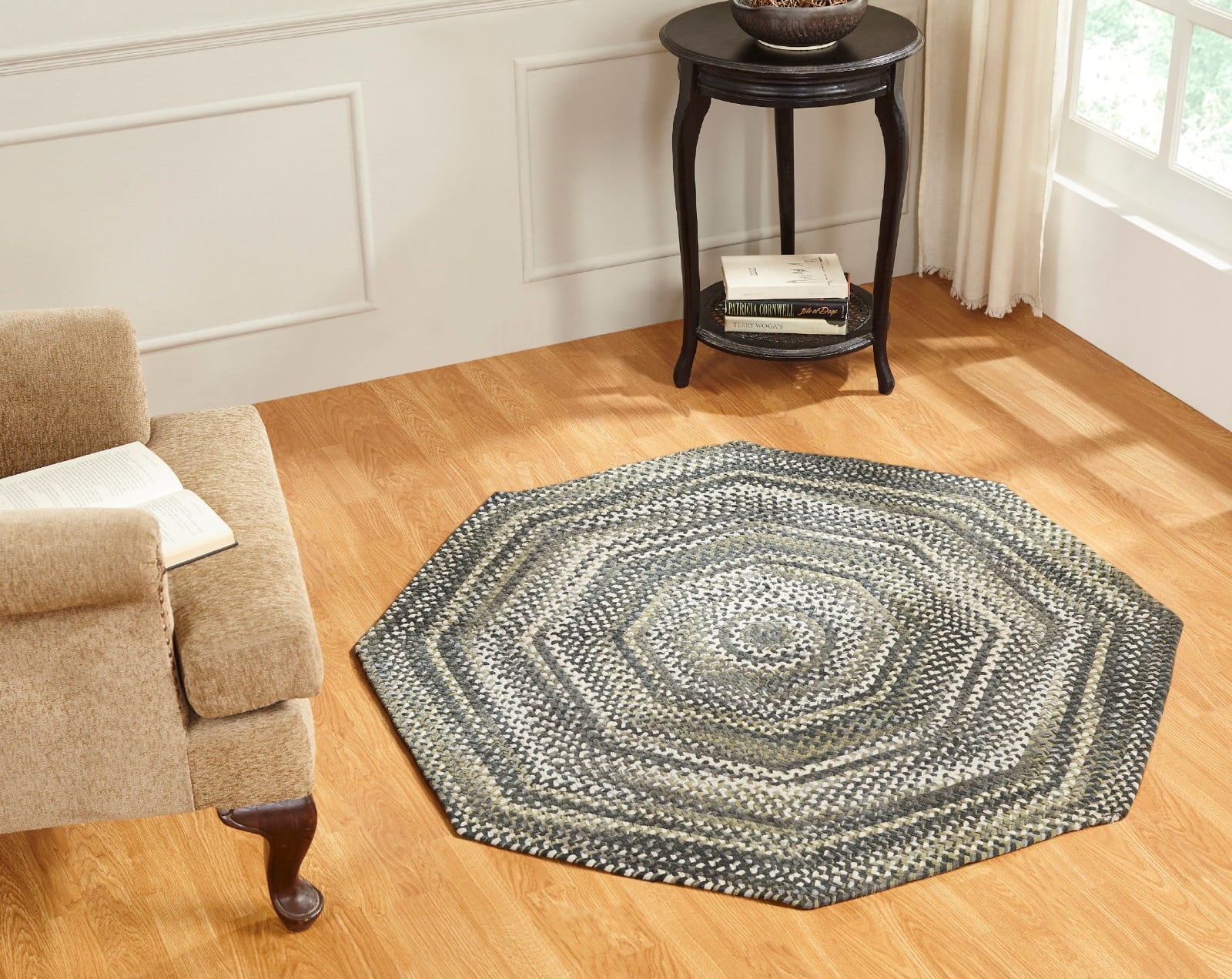Better Trends Ombre Braid Braided Reversible Indoor Area Utility Rug ...