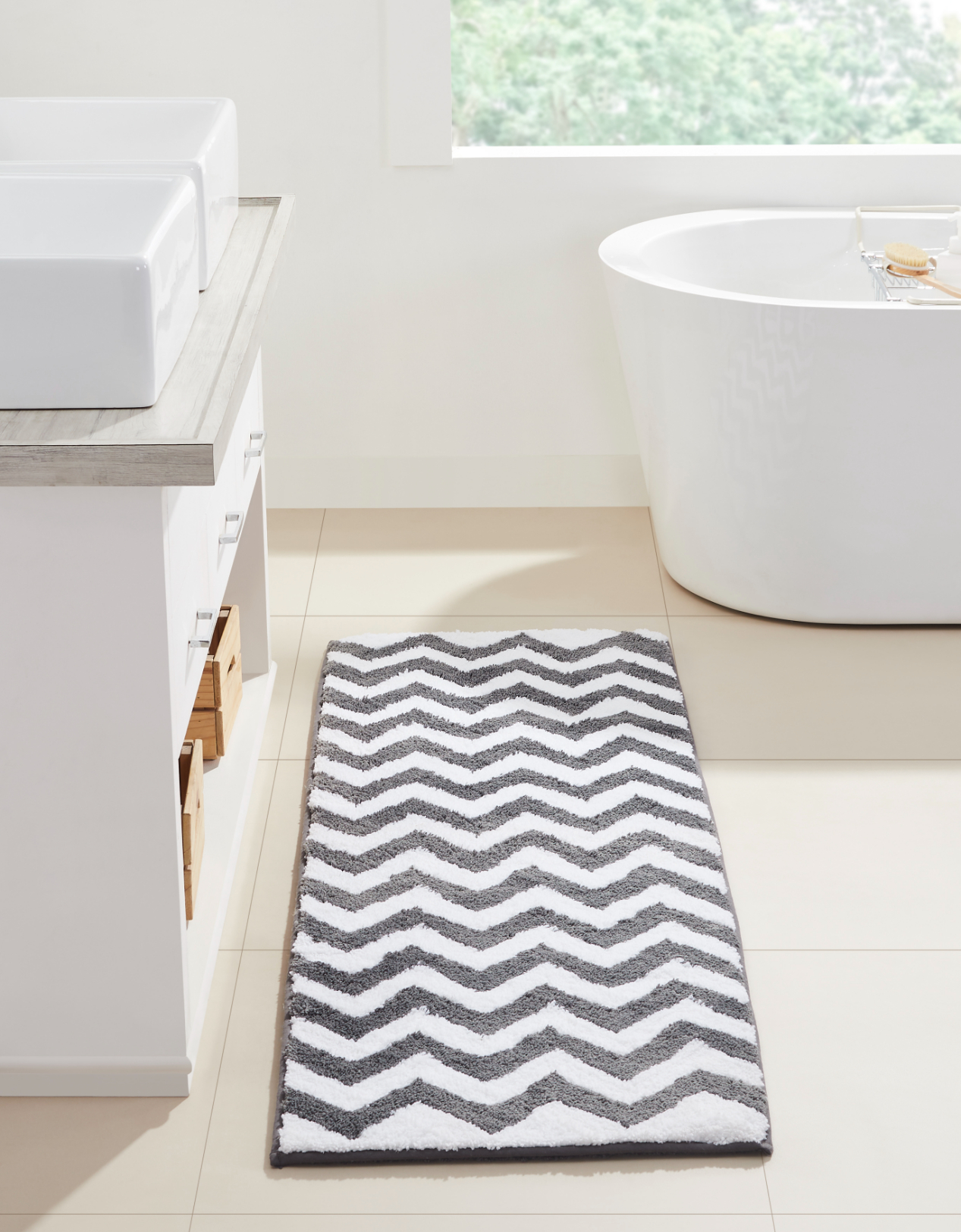 Better Trends Pegasus Polyester 20" x 60" Bath Mat Rug - Charcoal ...