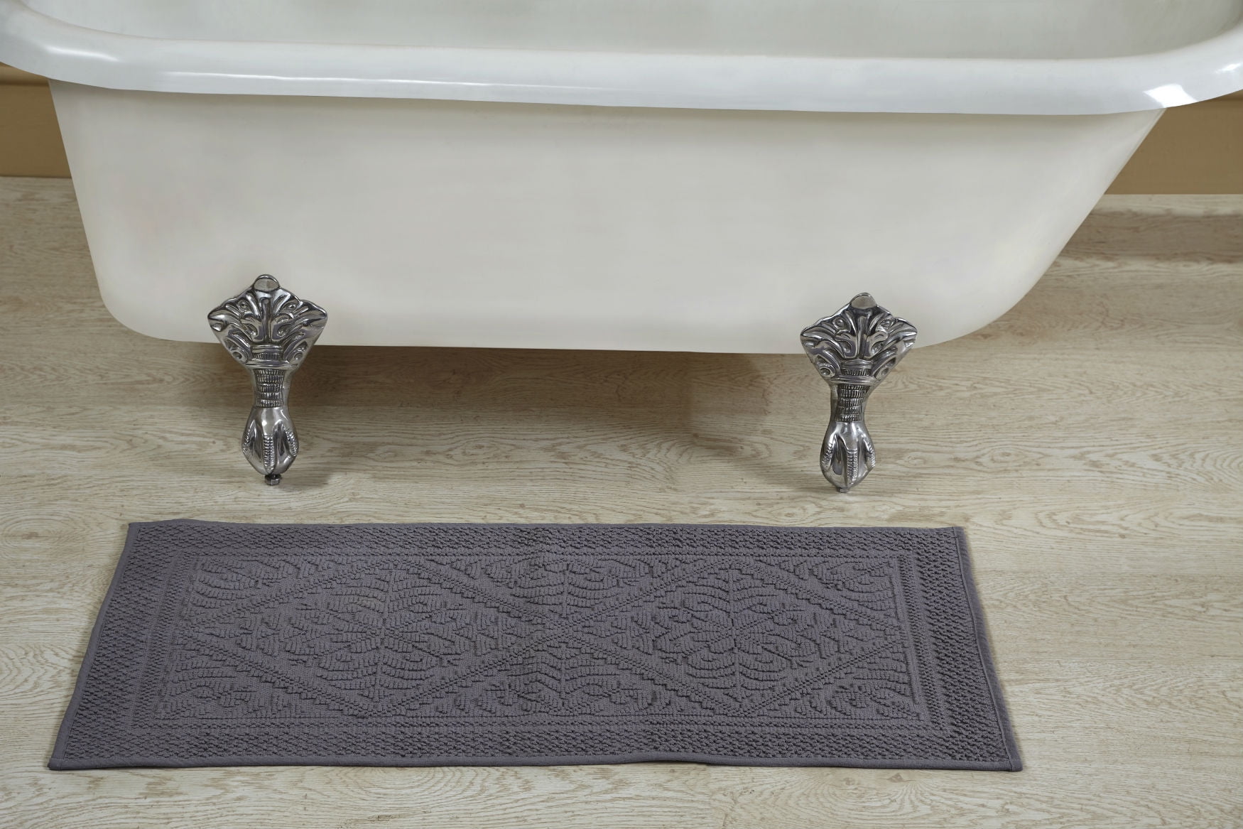 Better Trends Provence Jacquard Collection Bath Rug 17" x 24" Gray ...