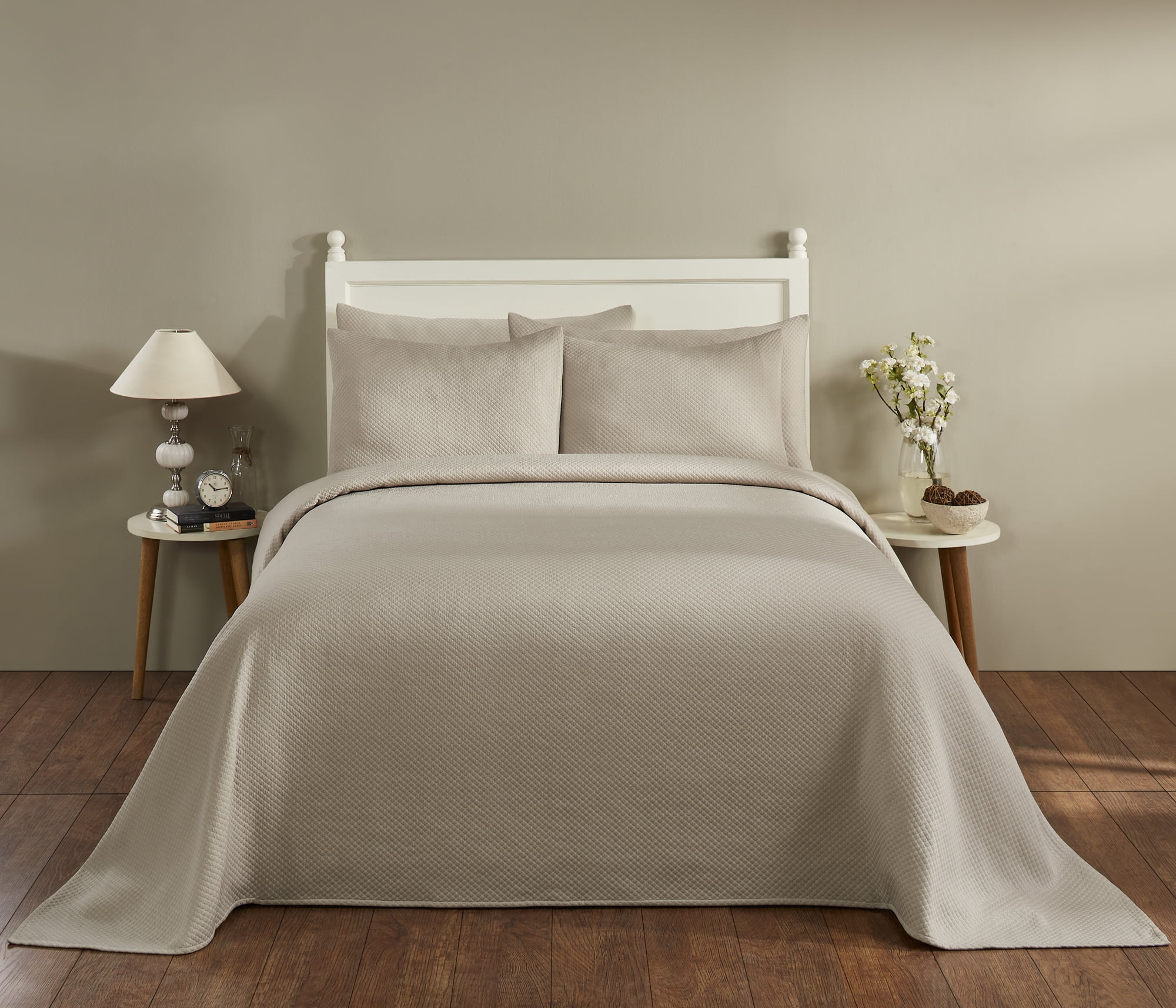 Better Trends Sophia Diamond Design 100% Poly-Cotton Blend, King ...