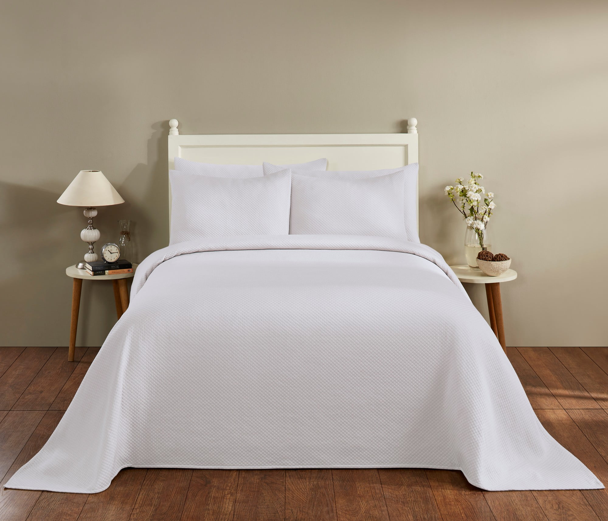 Better Trends Sophia, Diamond Design, 100% Poly-Cotton Blend Matelasse ...