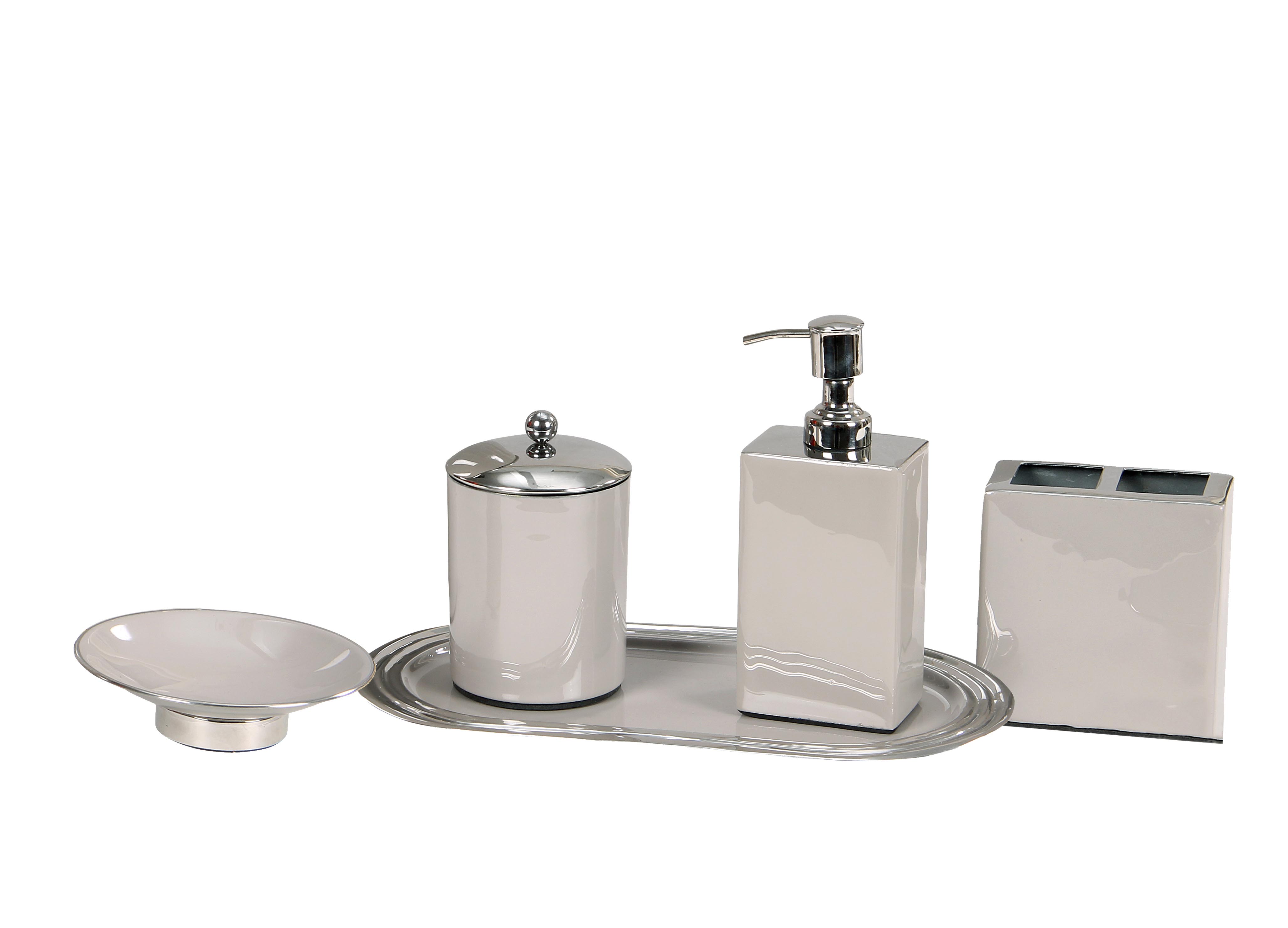 Better Trends Trier 5 Piece Stainless Steel Bath Accessories Set, for ...