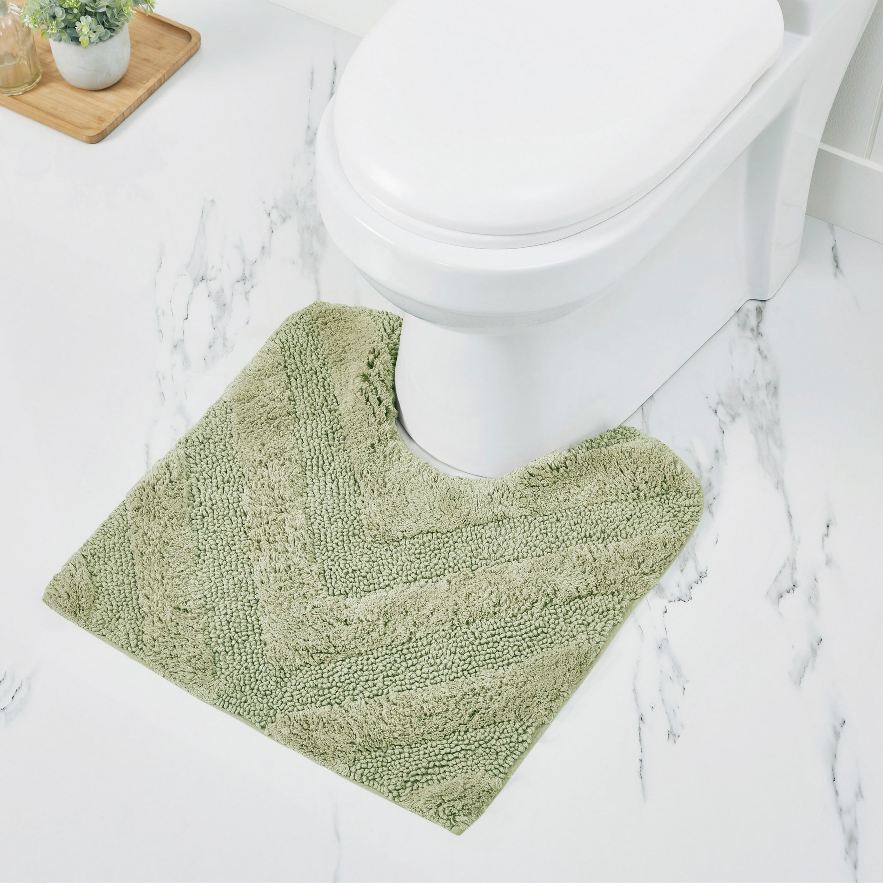 Better Trends U-Shape Toilet Rug 100% Cotton, Non-Slip Rug, Water ...