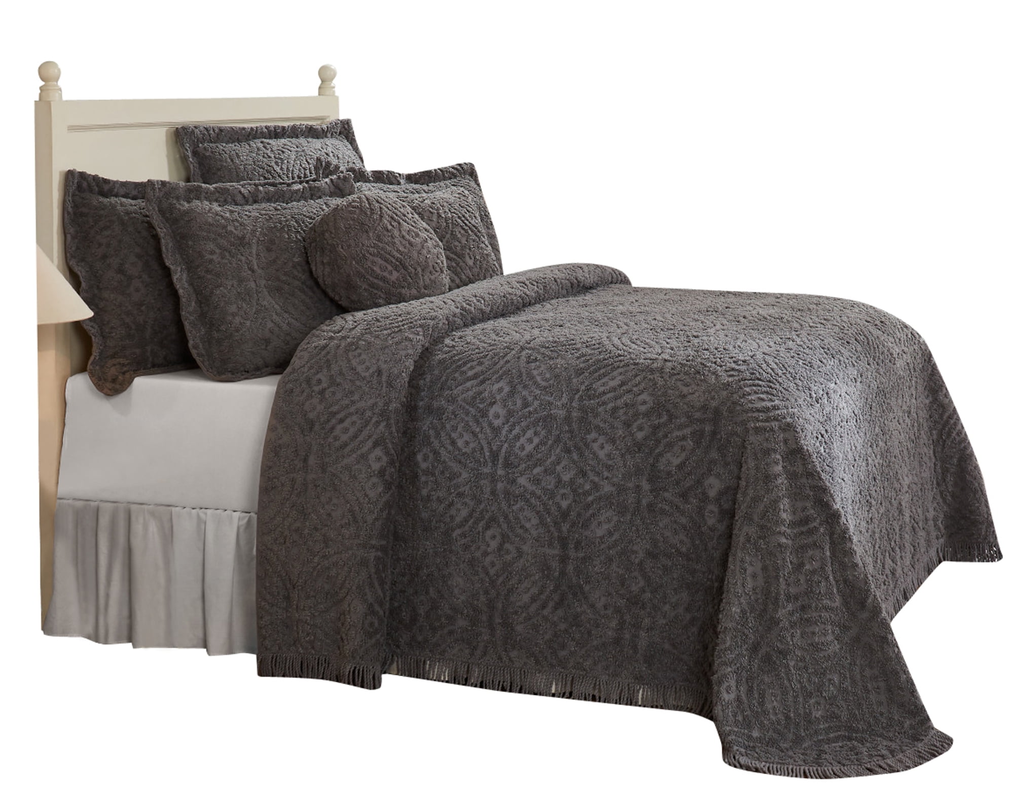 Better Trends 3 Piece Chenille Bedspread Set for Queen Bedspread 100% ...