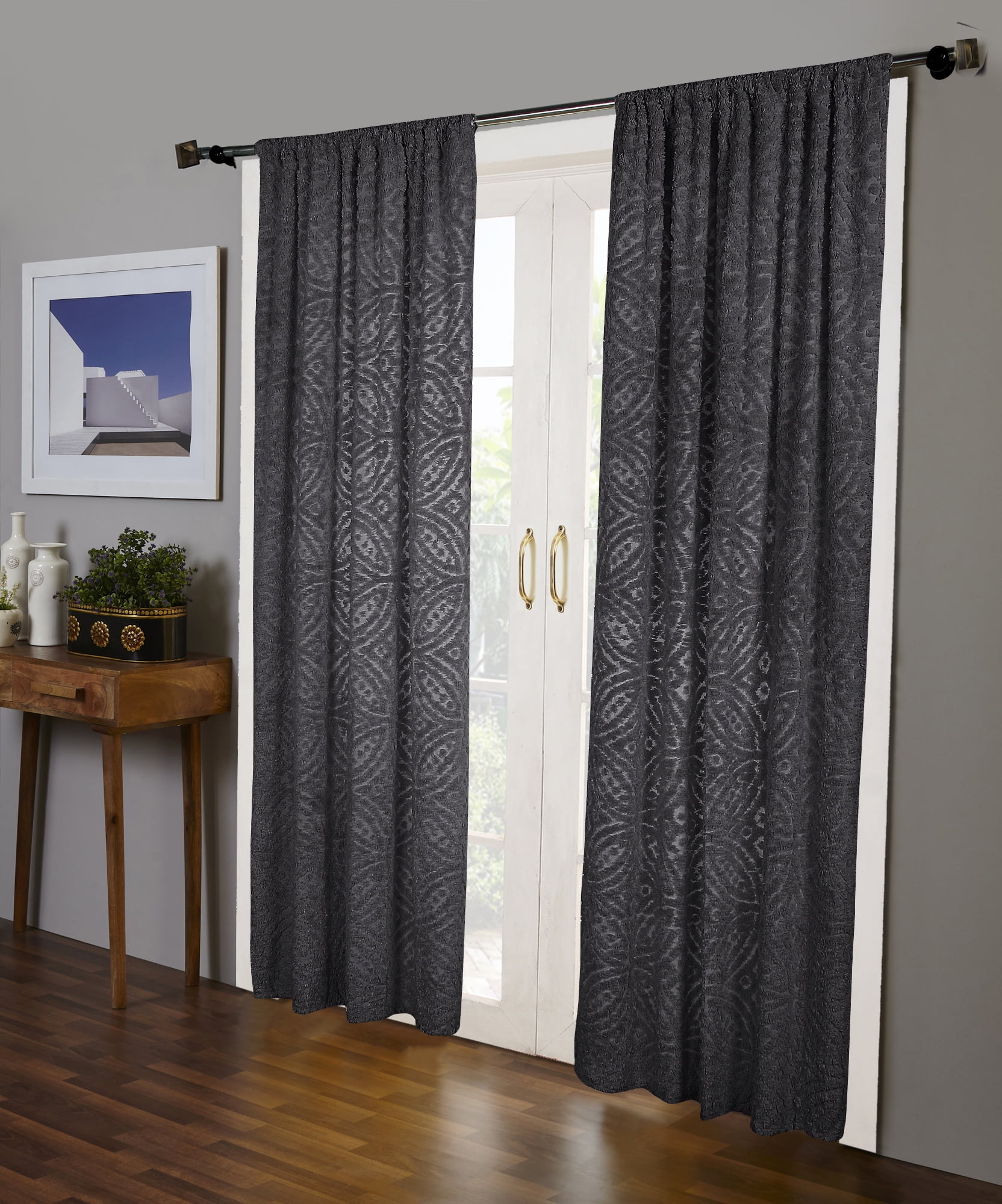 Better Trends Wedding Ring Curtain Set in Loop Design, 100% Cotton ...