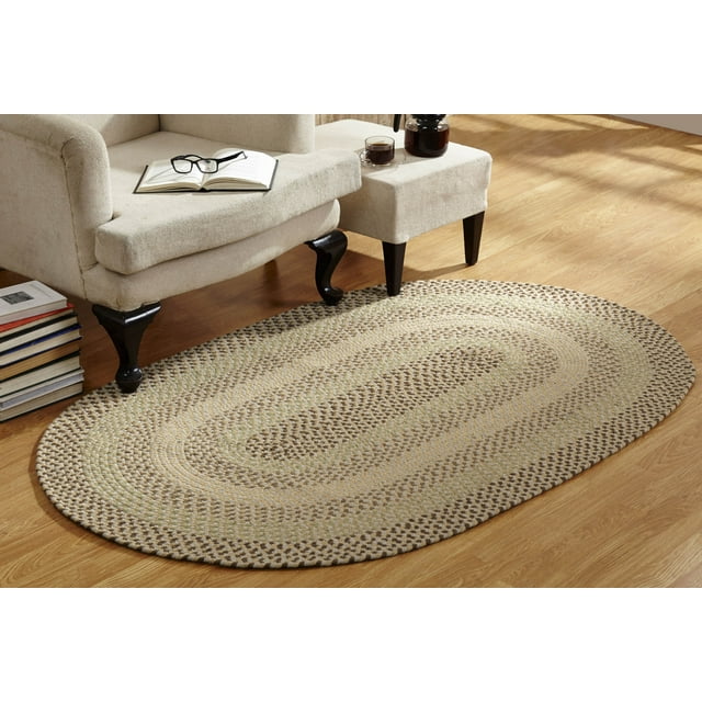 Better Trends Oval Braided Rug 42"x 46" 100% Wool Mat for Indoor Use ...