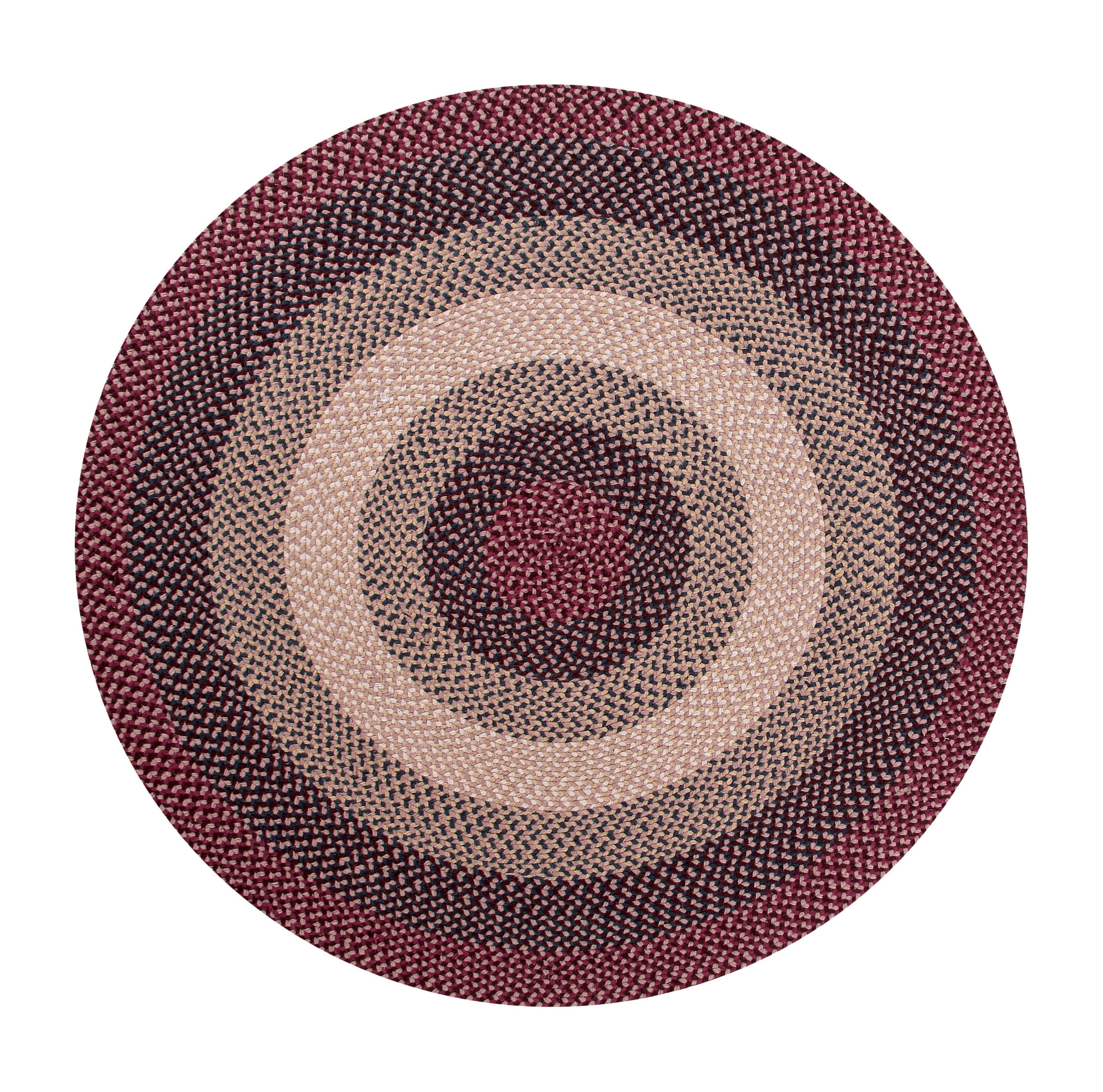 Better Trends Woodbridge 100% Wool 72" Round Braided Rug, Indoor Use ...