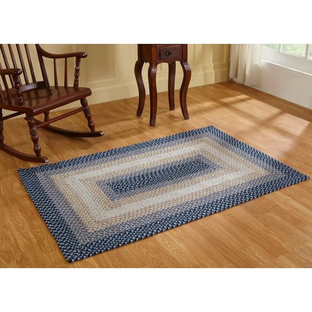 Better Trends Woodbridge Rectangular 20" x 30" Braided Rug - Blue ...