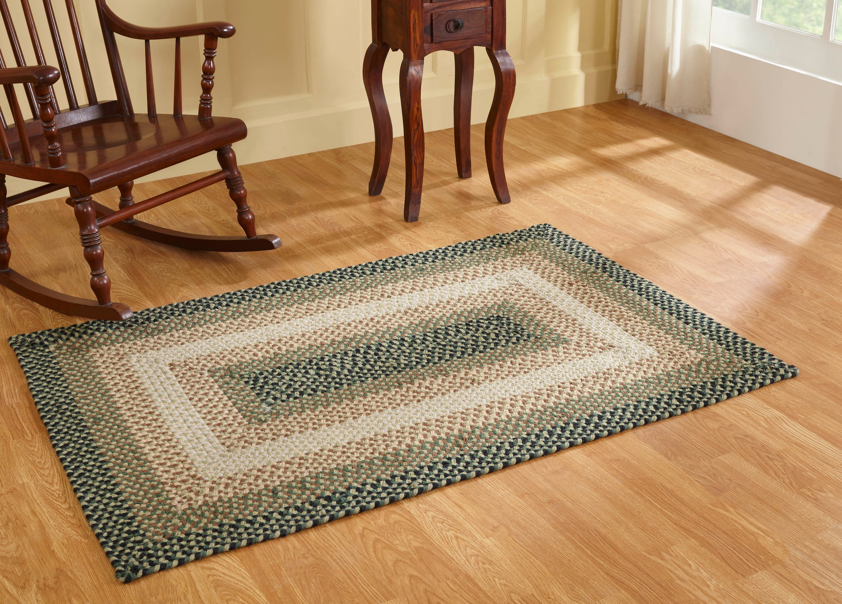 Better Trends Woodbridge Rectangular 27" x 45" Braided Rug - Green ...