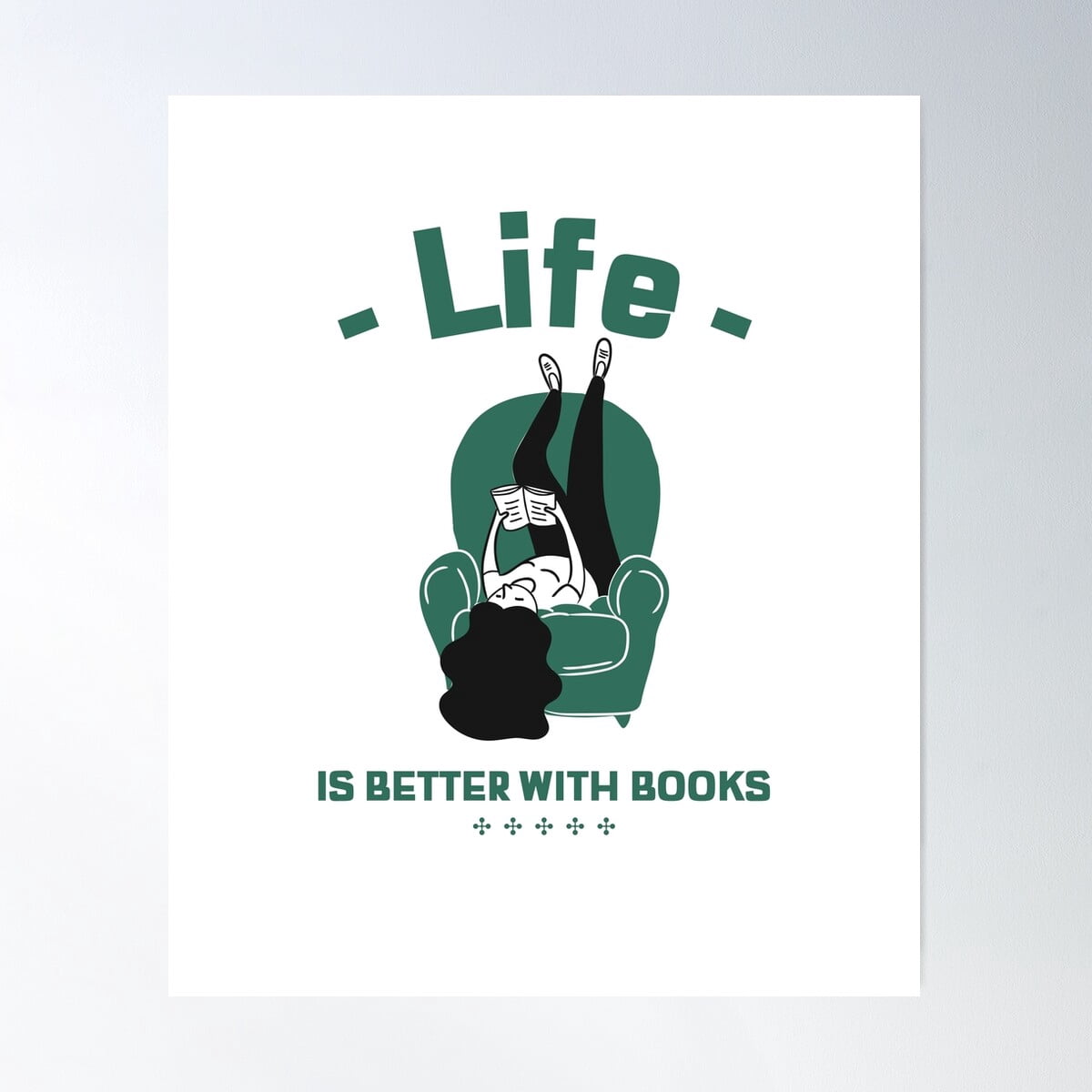 Better With Books Poster Wall Art, Modern Wall Decor For Living Room ...