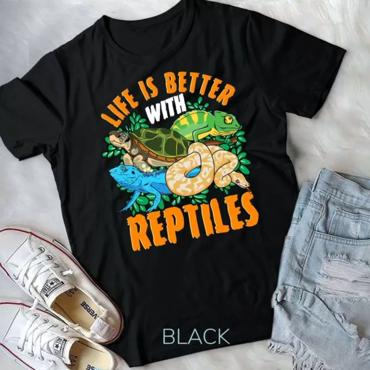 Better With Reptiles Lizards Turtles Snakes Iguana Reptile Unisex T ...