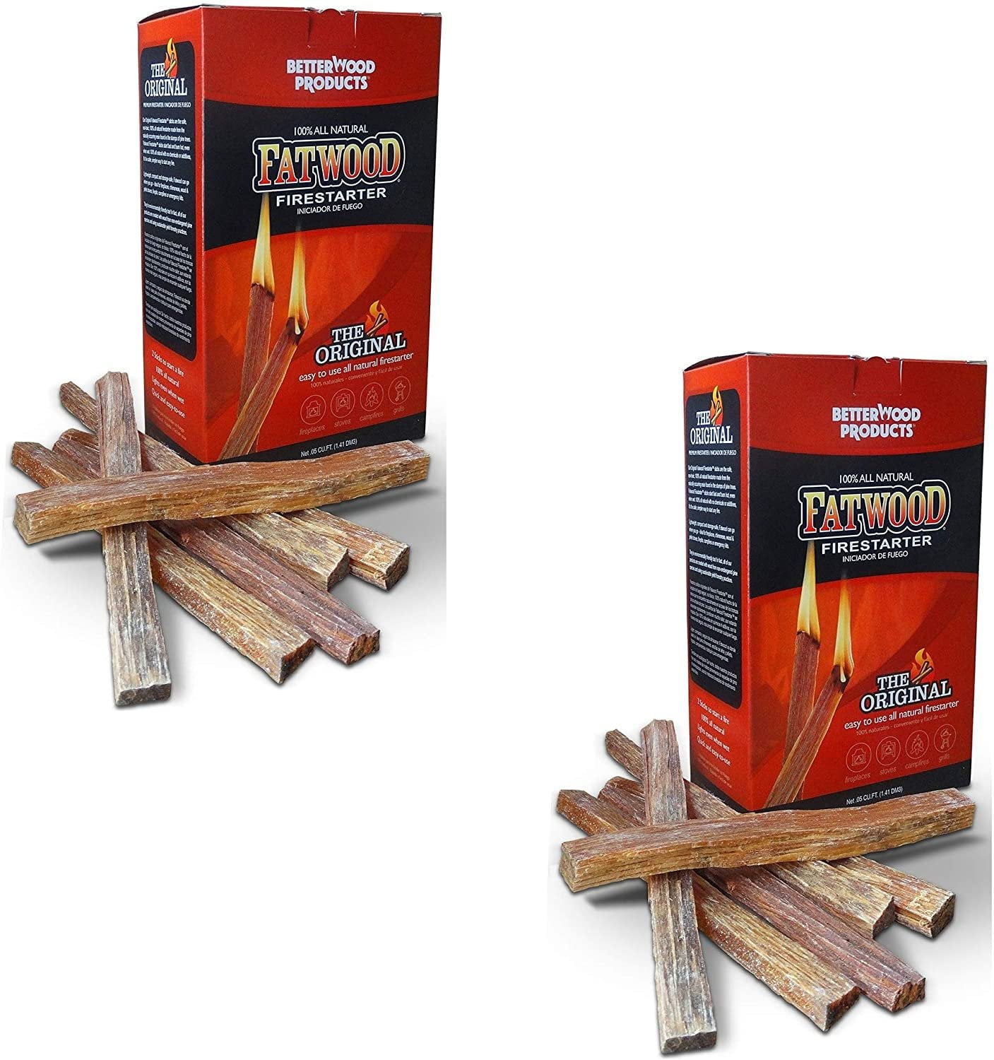 Better Wood Products Fatwood Firestarter Box, 2-Pounds, 2 Pack - Walmart.com