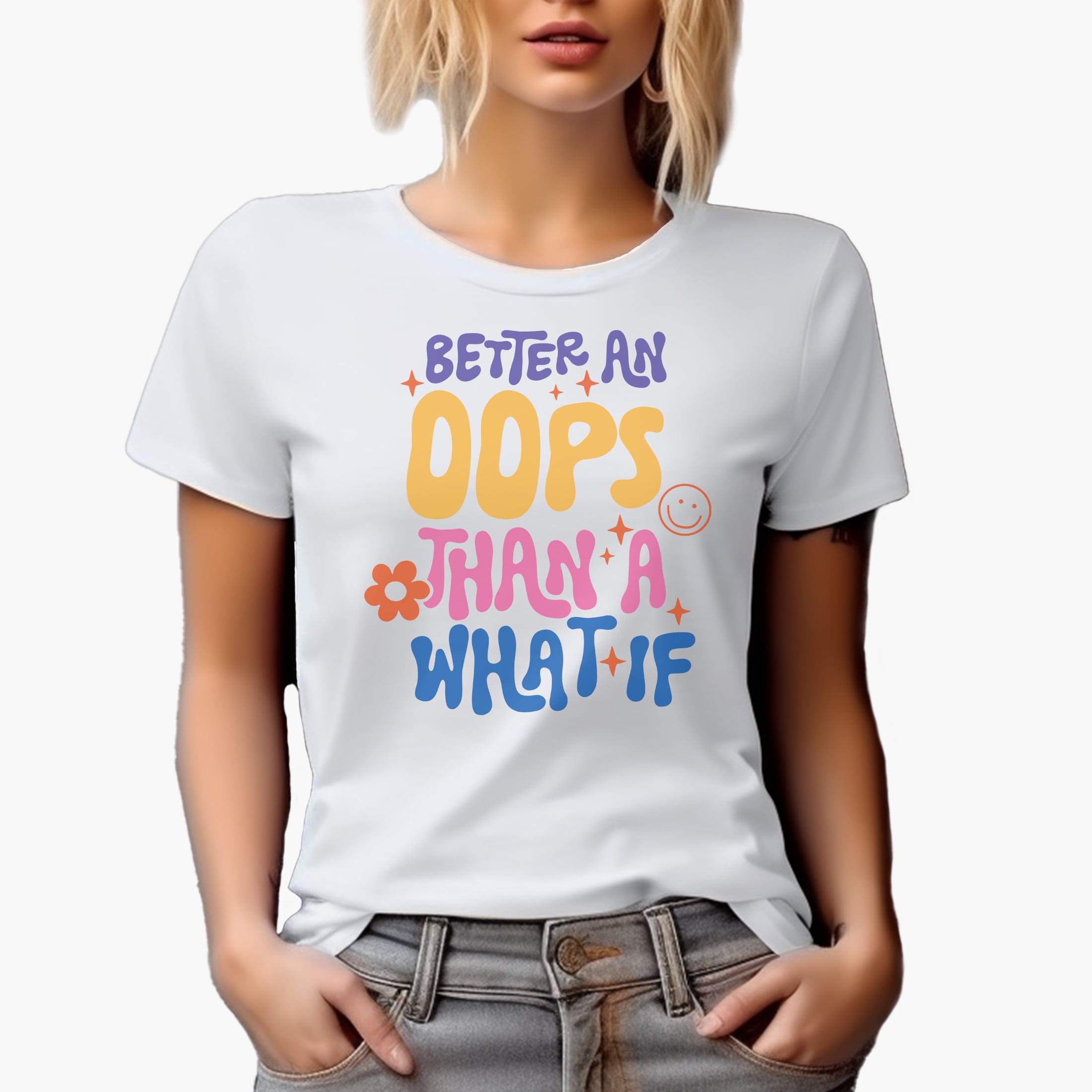 Better an Oops Than a What If Quote, Retro Groovy Text Art Merch Gift ...