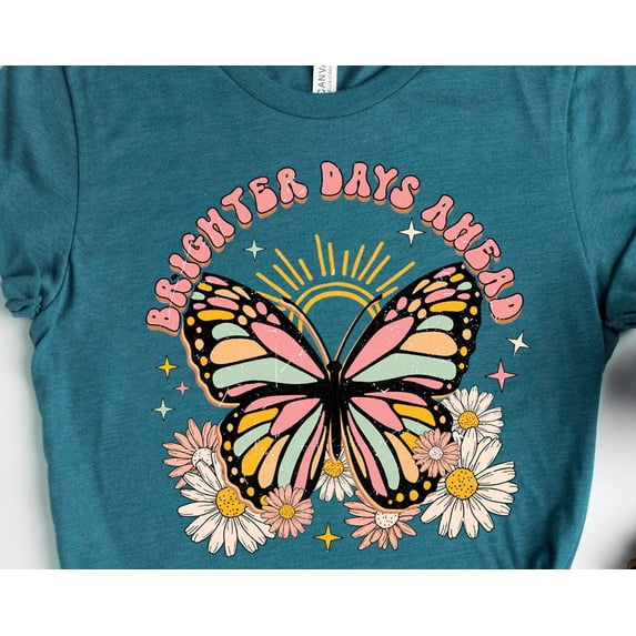 Better days ahead Shirt Retro Butterfly shirt Sunflower shirt ...