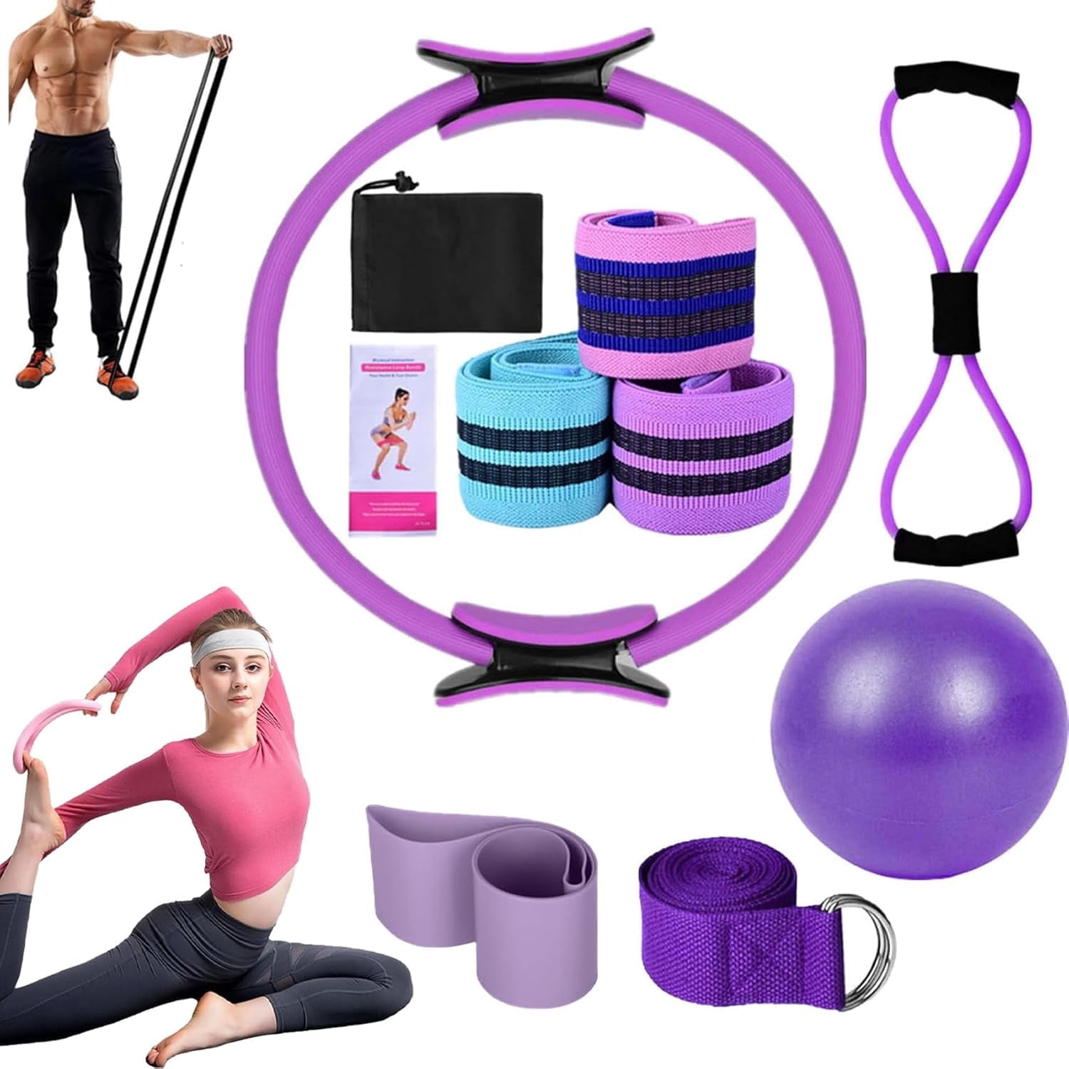 Pilates Essentials Kit for Women, 11 Piece Beginner Home Pilates ...