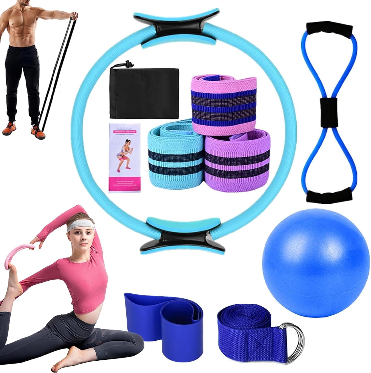 Pilates Essentials Kit for Women, 11 Piece Beginner Home Pilates ...