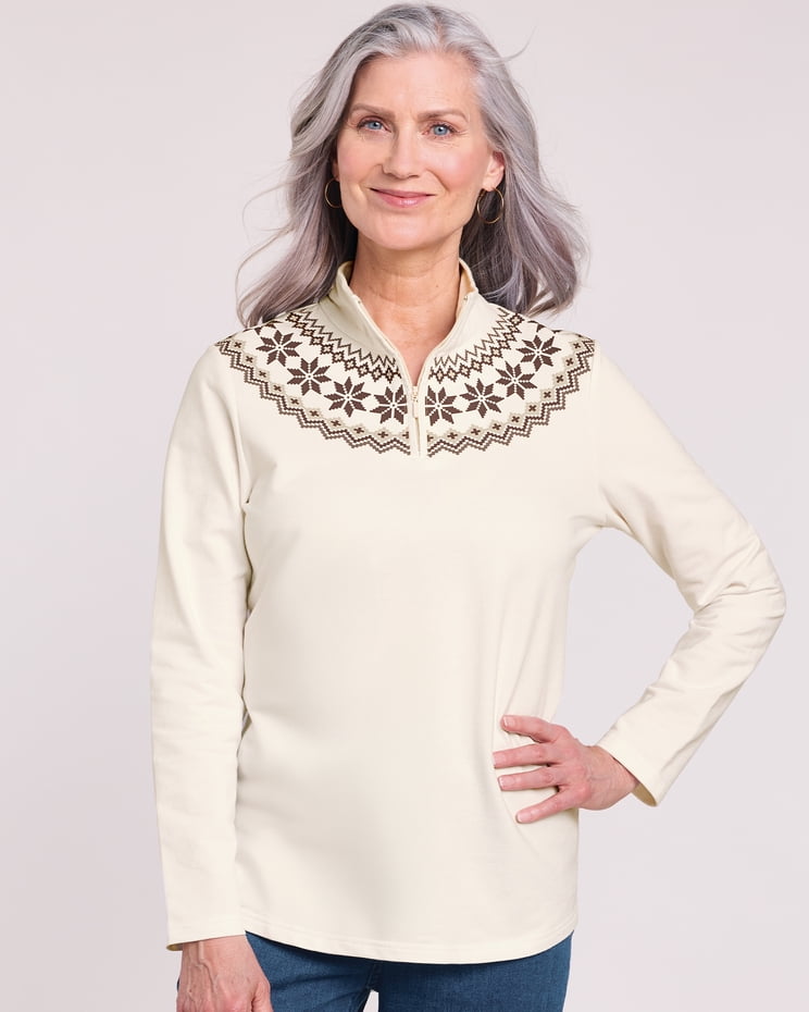 Blair Better Than Basic Everyday Quarter Zip Top - Walmart.com