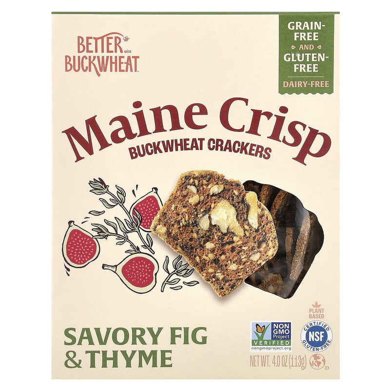 Better with Buckwheat, Maine Crisp Buckwheat Crackers, Savory Fig ...