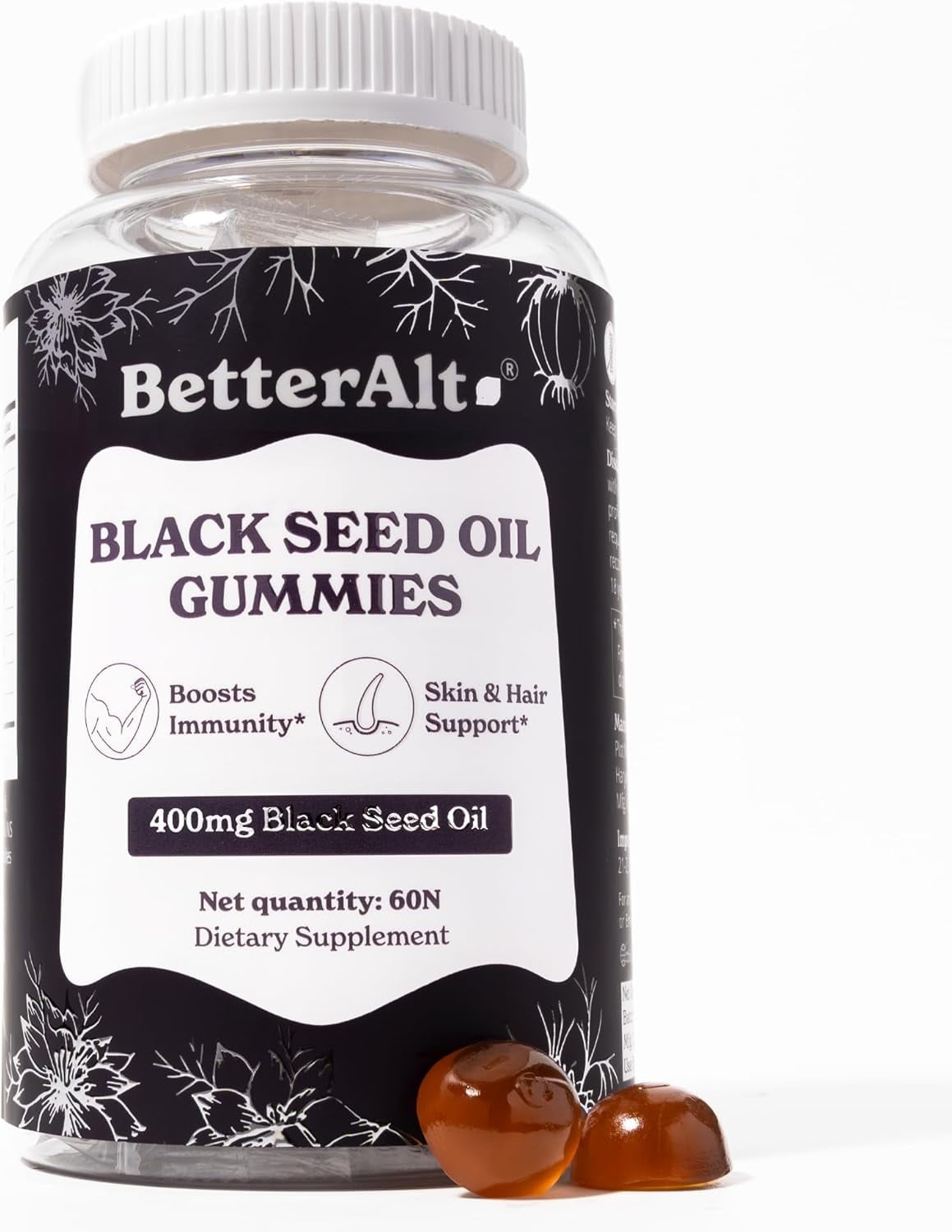 Better Alt, Black Seed Oil Gummies, 400mg, Convenient & Mess-Free ...