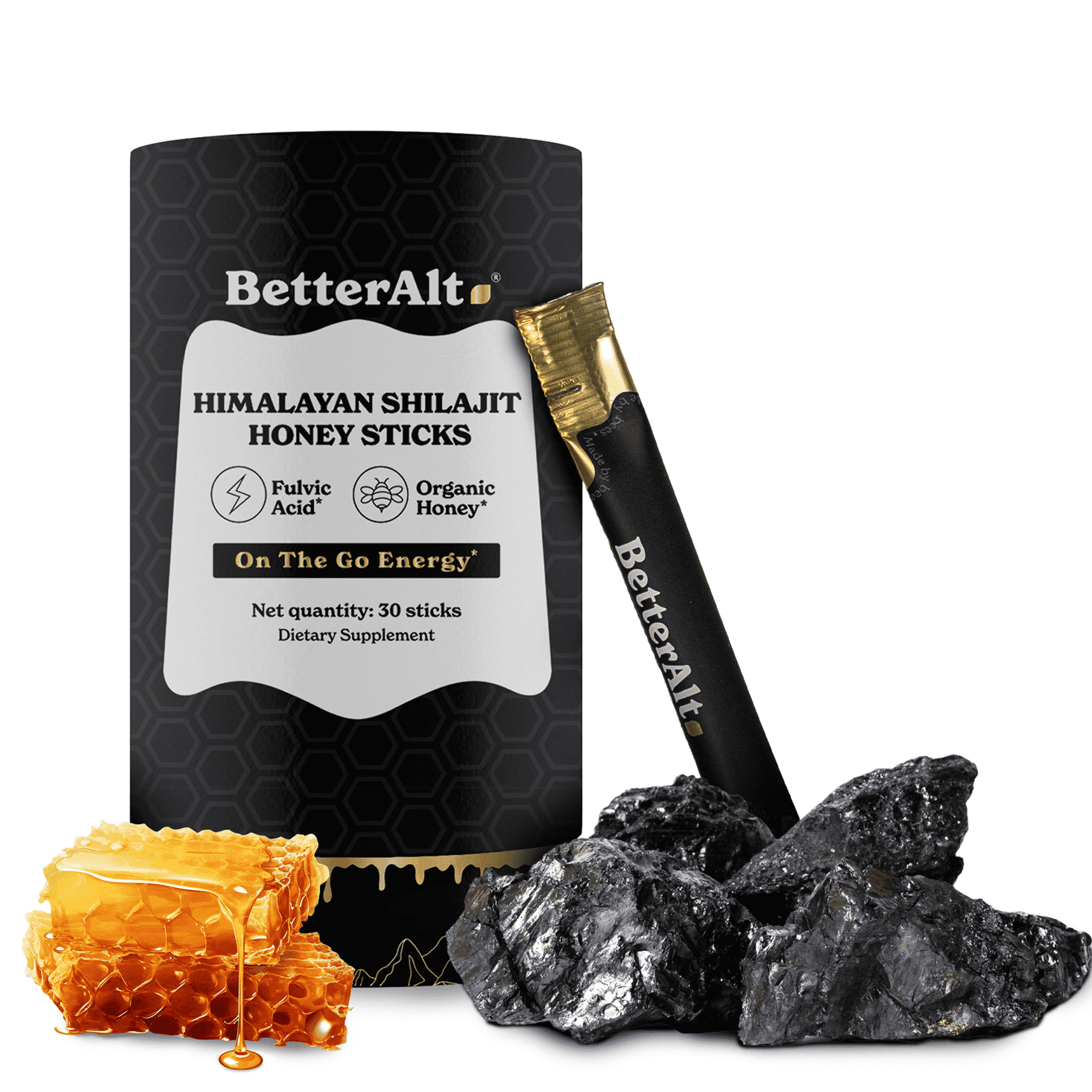 Better Alt Pure Himalayan Shilajit Sticks with Organic Honey, Saffron ...