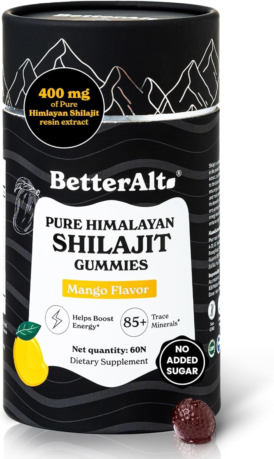 Better Alt Pure Himalayan Shilajit Gummies with Shilajit - 60 Gummies ...