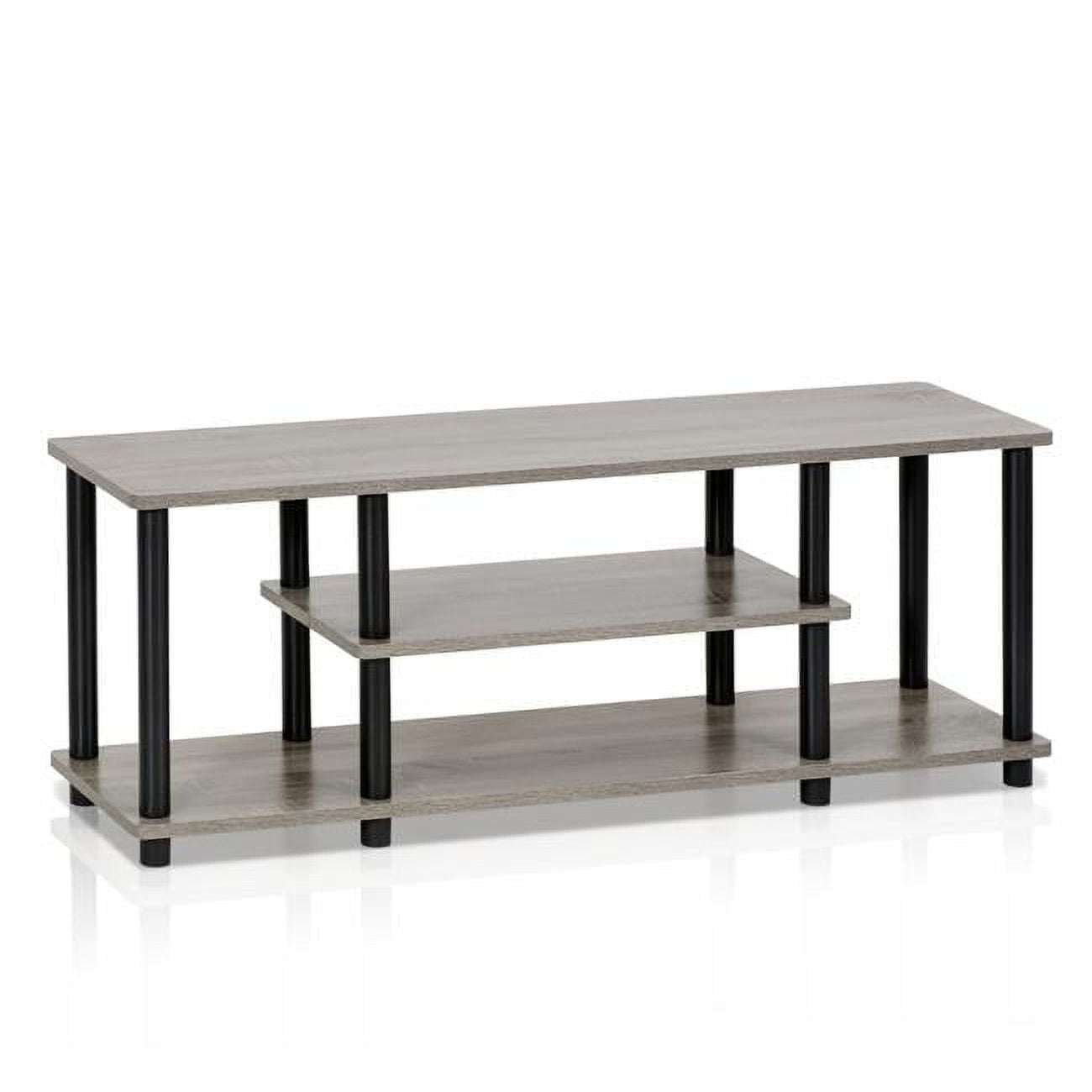 BetterBattery Adjustable Shelves Television Stand, Wood Plastic Gray ...
