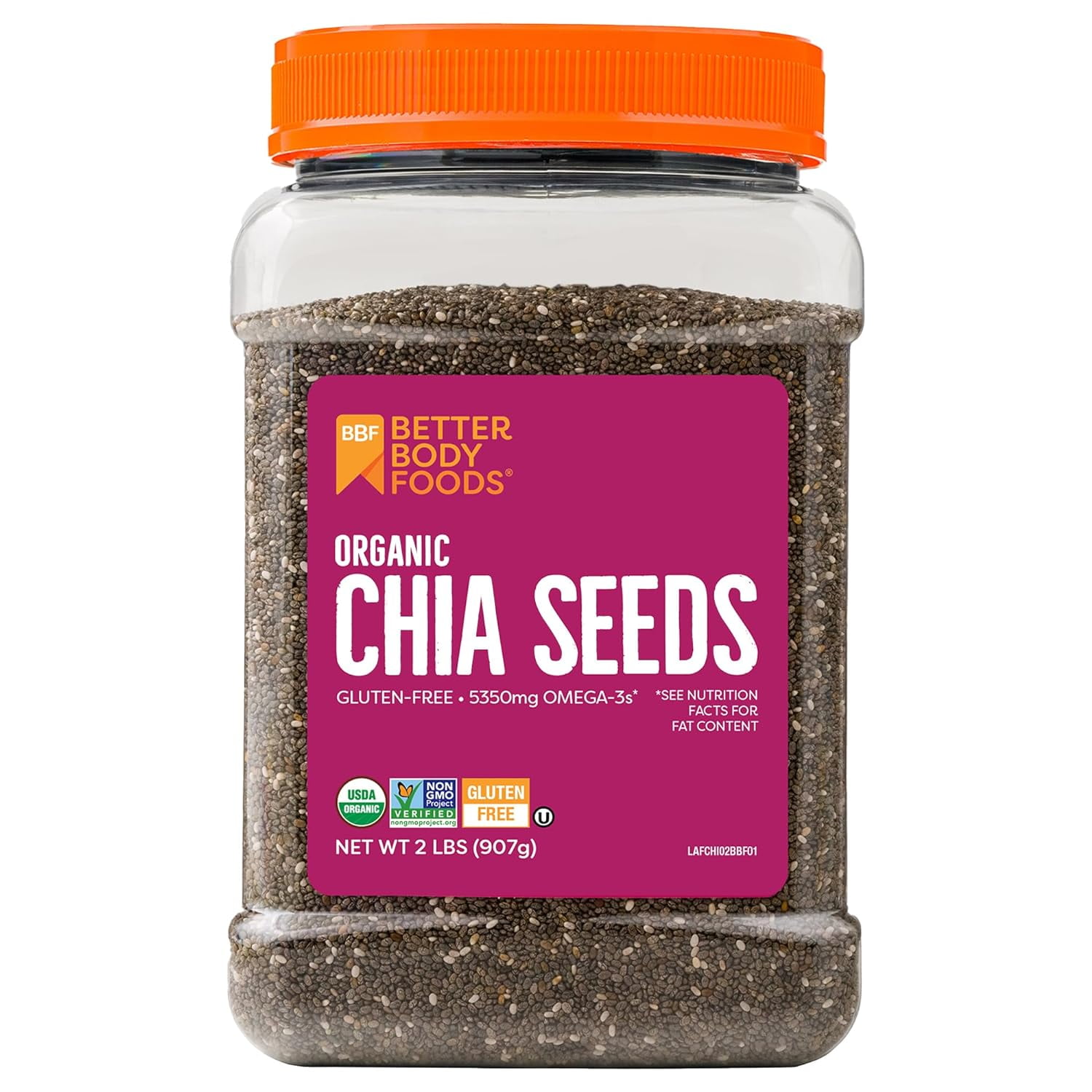 BetterBody Foods Organic Chia Seeds, Raw Health Mix, 2.0 lb, 30 ...