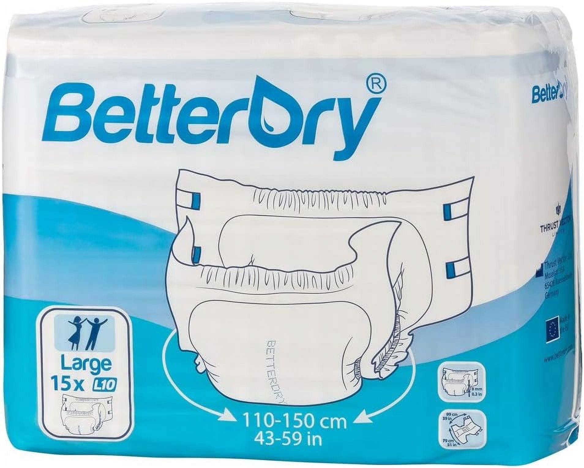 Betterdry Adult Incontinence Diaper Size X Large Plastic Backed