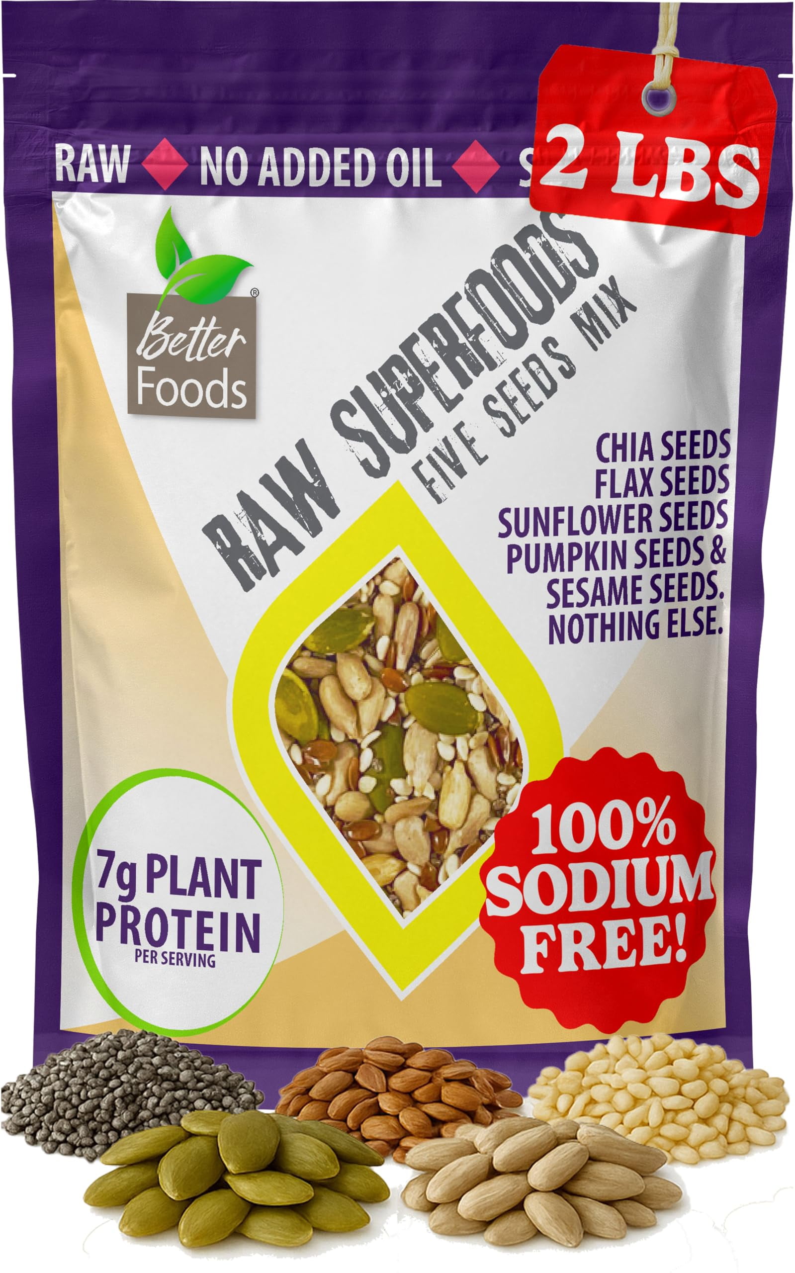 BetterFoods Raw Superfoods Five DEF29 Seeds Mix | Pumpkin, Chia, Flax ...