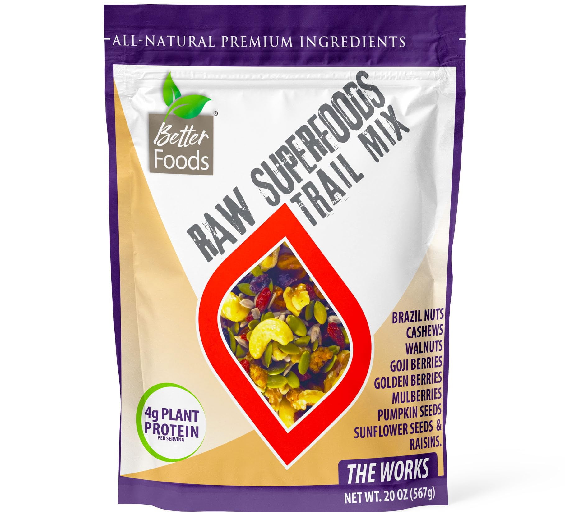 BetterFoods Raw Superfoods Trail DPF11 Mix - The Works | Premium Gluten ...