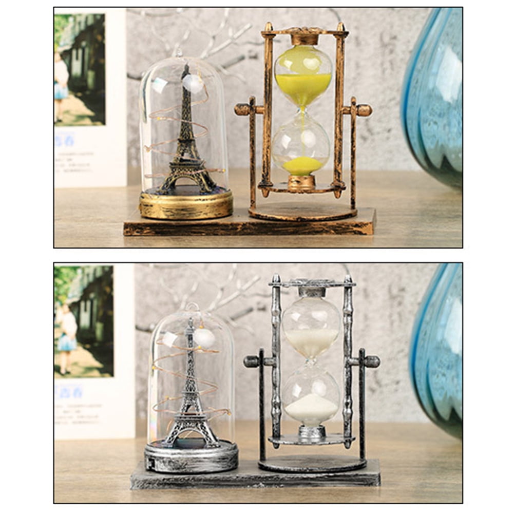 BetterZ 2Pcs Vintage Hourglass LED Light Tower Desk Table Lamp Home ...