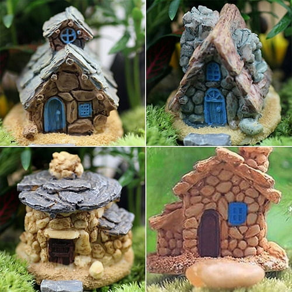 BetterZ 4Pcs Mini Stone House Decoration Fairy Garden Miniature Craft ...