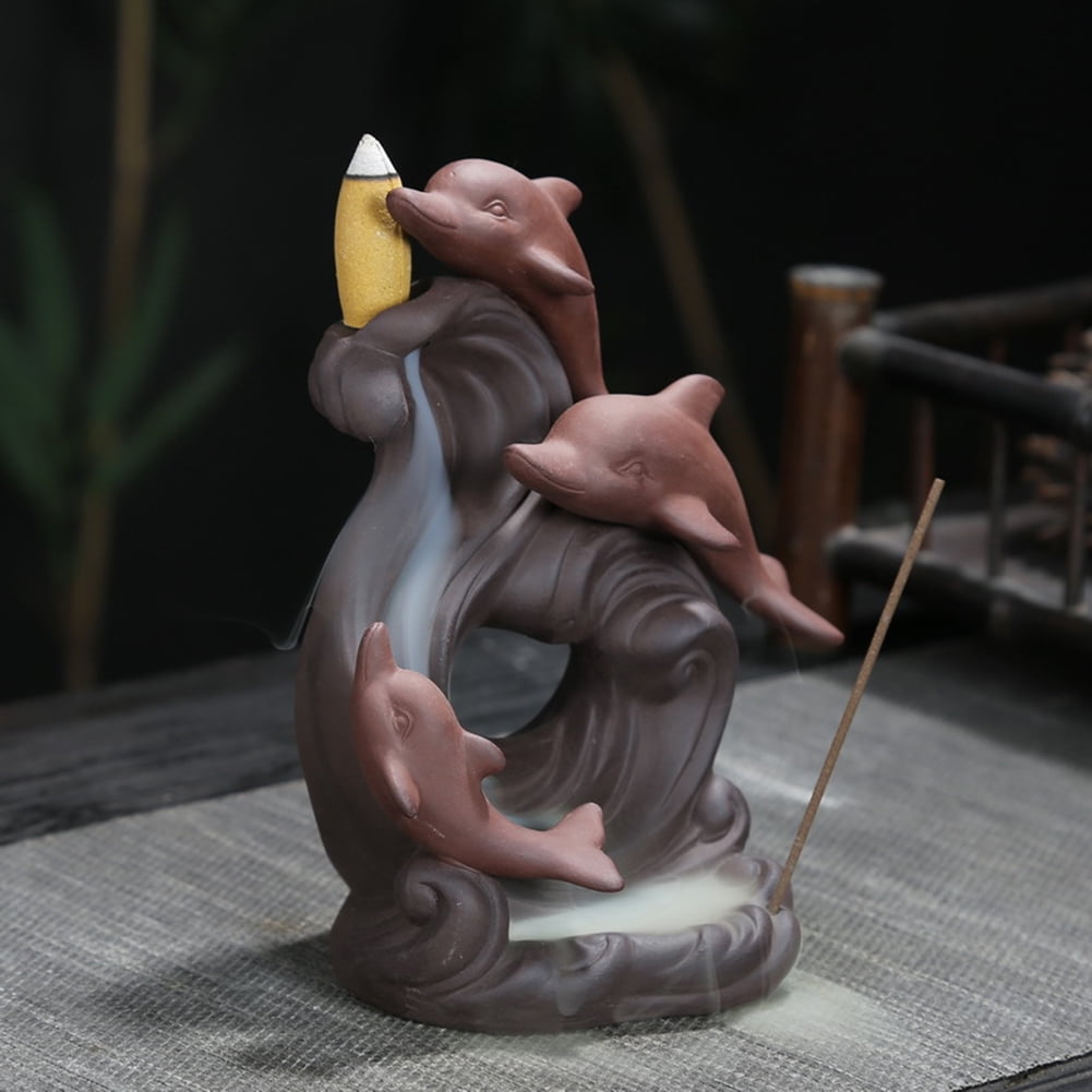 BetterZ Backflow Sea Dolphin Incense Burner Holder Censer Meditation ...