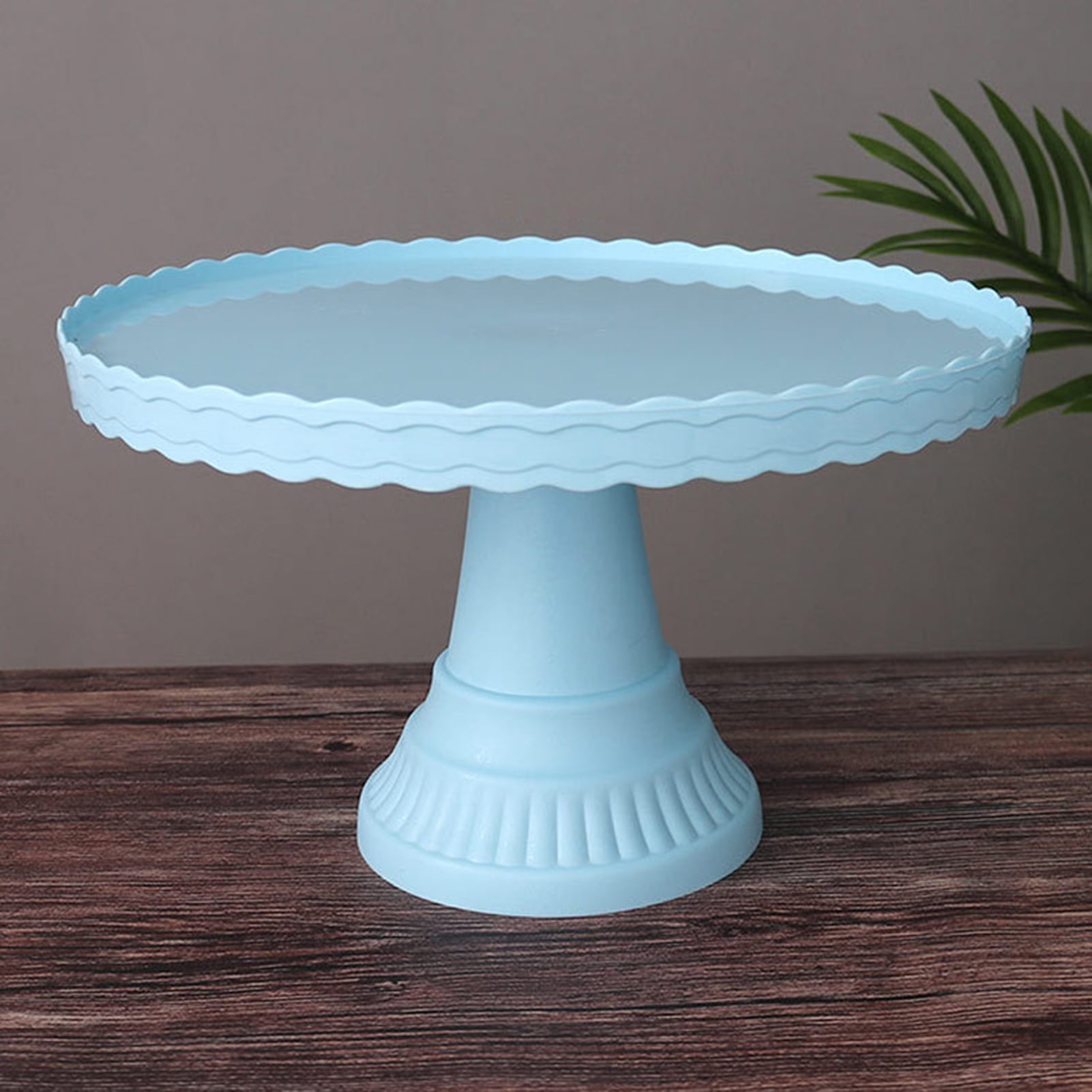 BetterZ Round Pedestal Cake Stand, Non-slip, Plastic, Wave Design ...