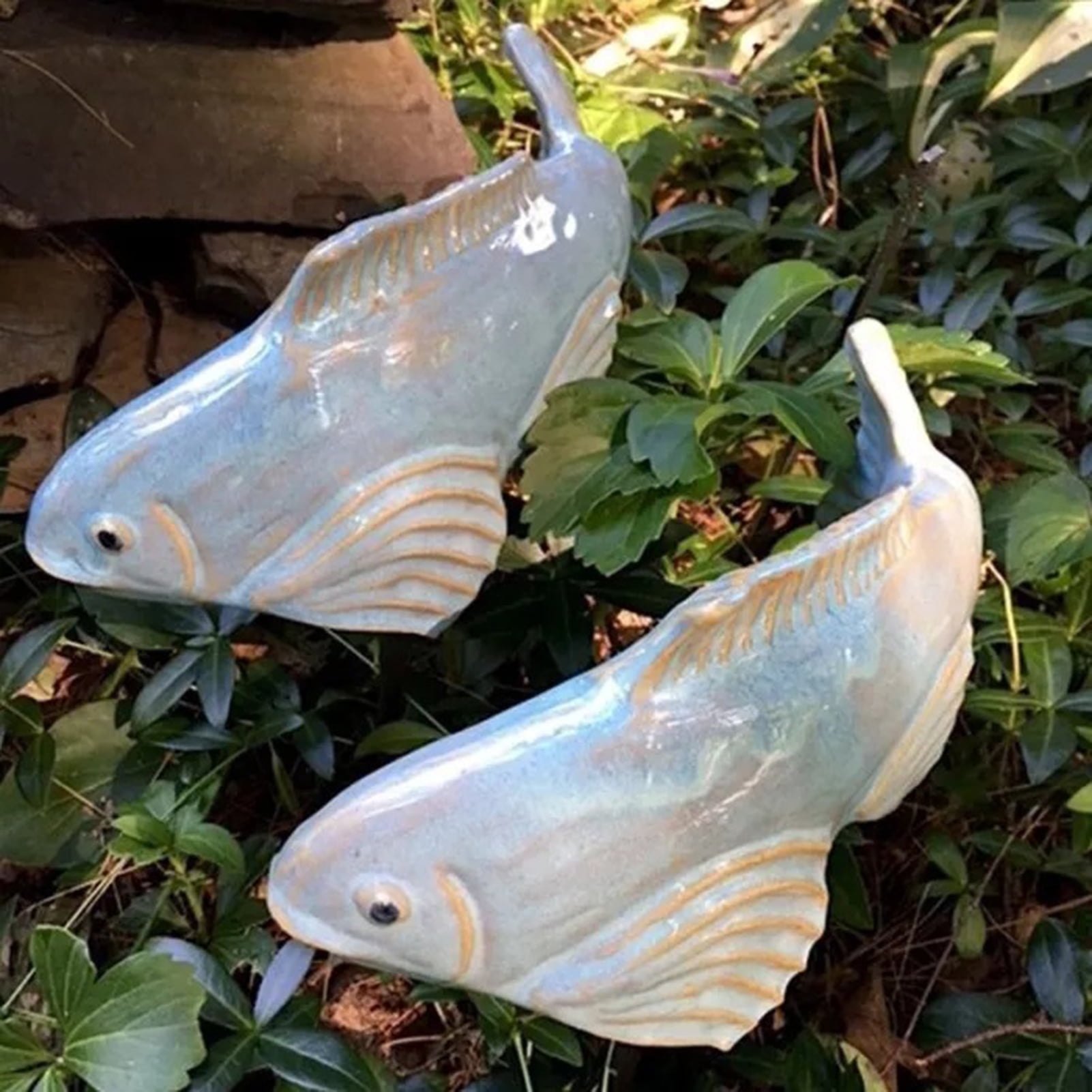 BetterZ Garden Ornament Micro Landscape Lovely Fish Resin Craft Lawn ...