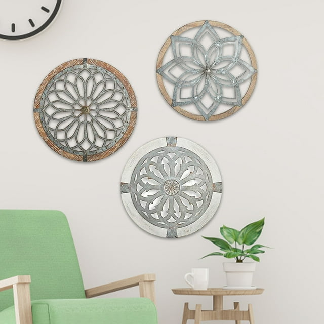 BetterZ Heritage Round Wall Art Exquisite Wall Hanging Wood Lightweight ...