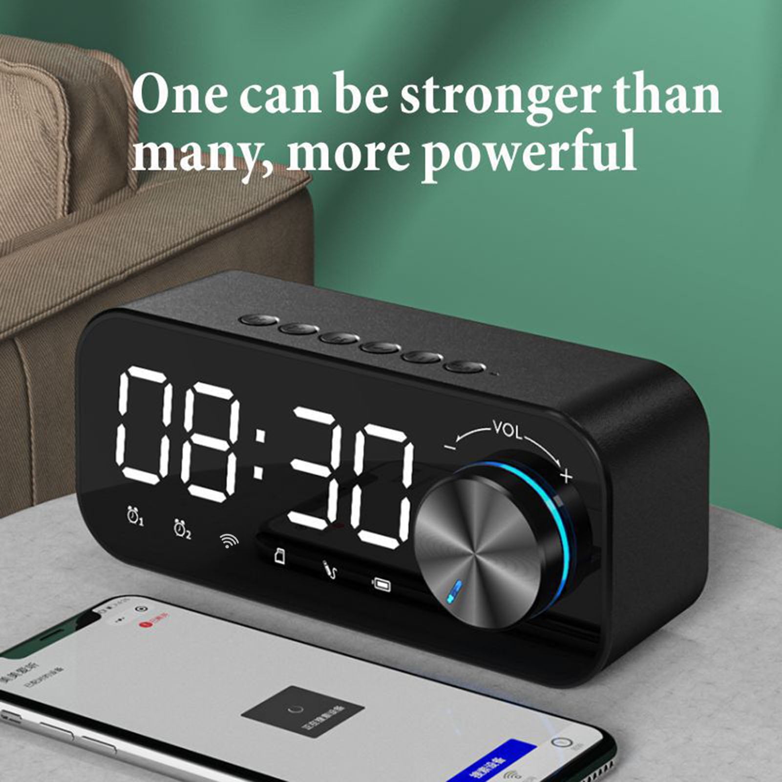 BetterZ LED Digital Dual Alarm Clock Bluetooth compatible Bass Speaker ...